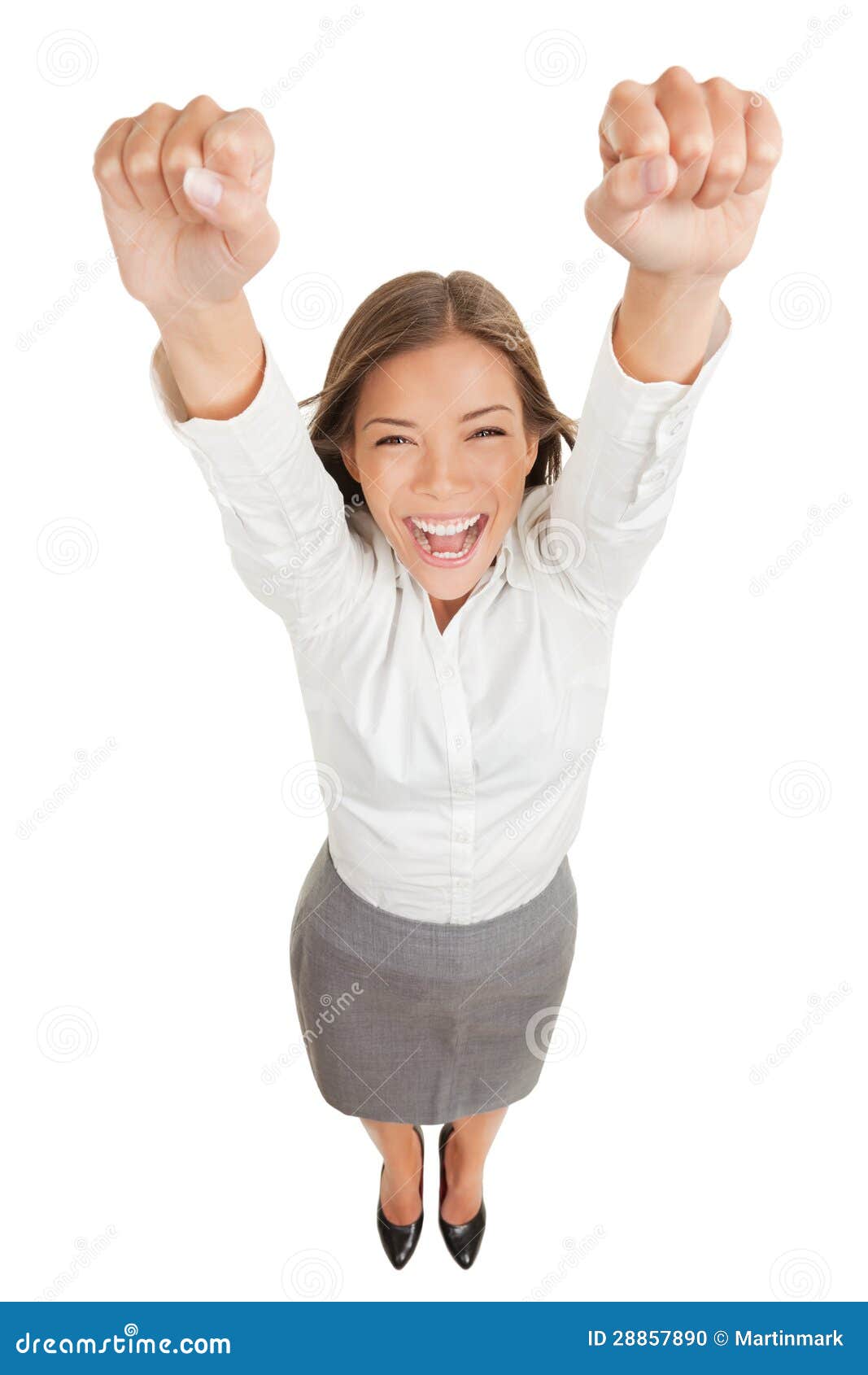 Ecstatic Woman Cheering and Winning Stock Photo - Image of jubilant ...