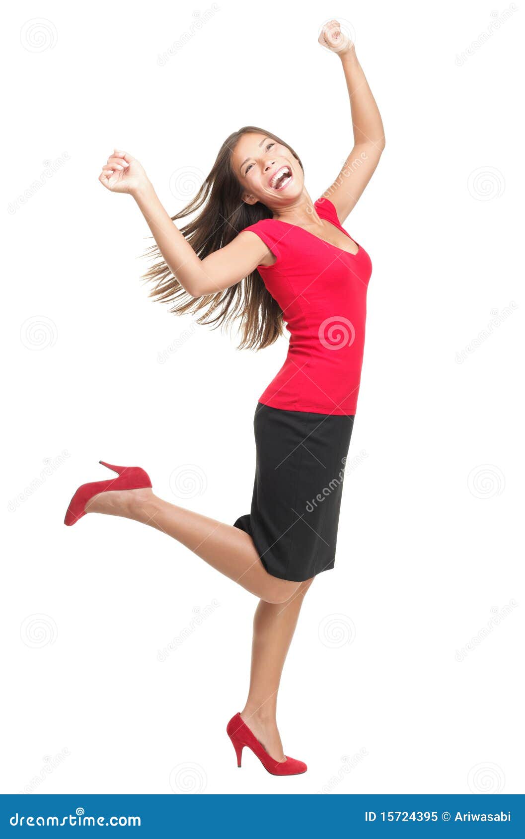 Ecstatic Woman Dancing of Joy Stock Image - Image of happy, emotion ...