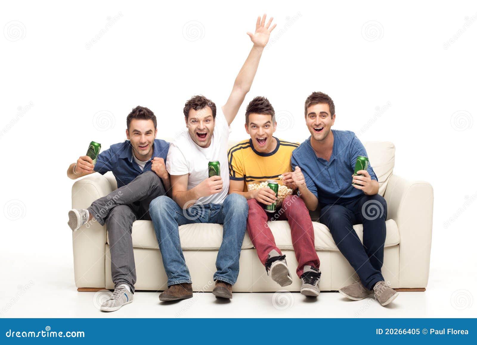 Ecstatic Young Men Screaming Stock Image - Image of interior, open ...