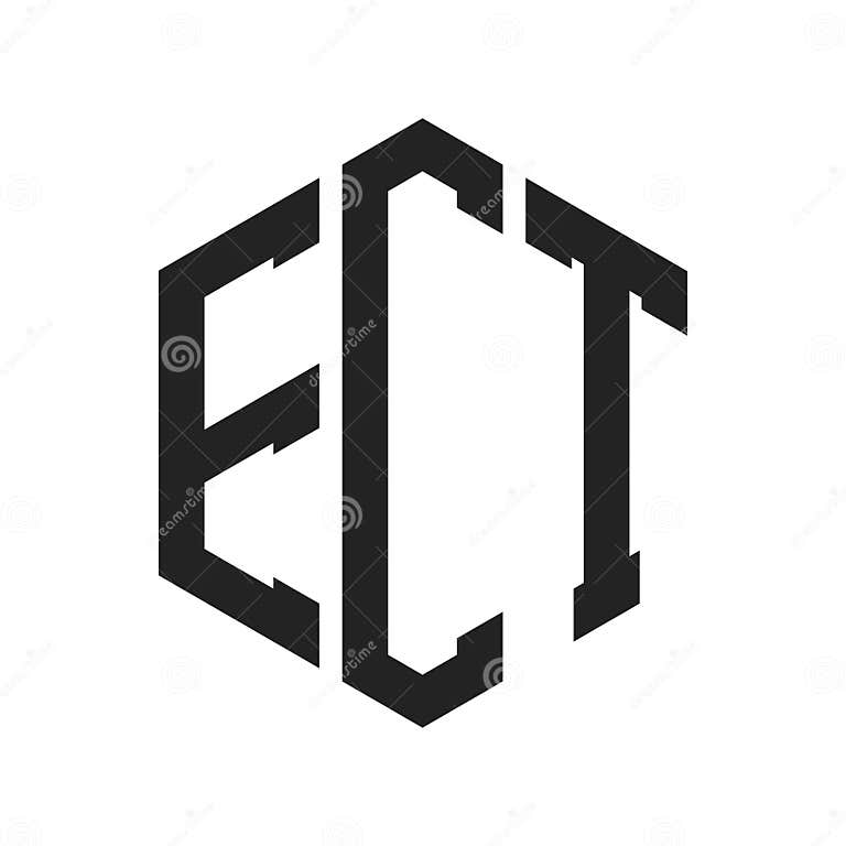 ECT Logo Design. Initial Letter ECT Monogram Logo Using Hexagon Shape ...