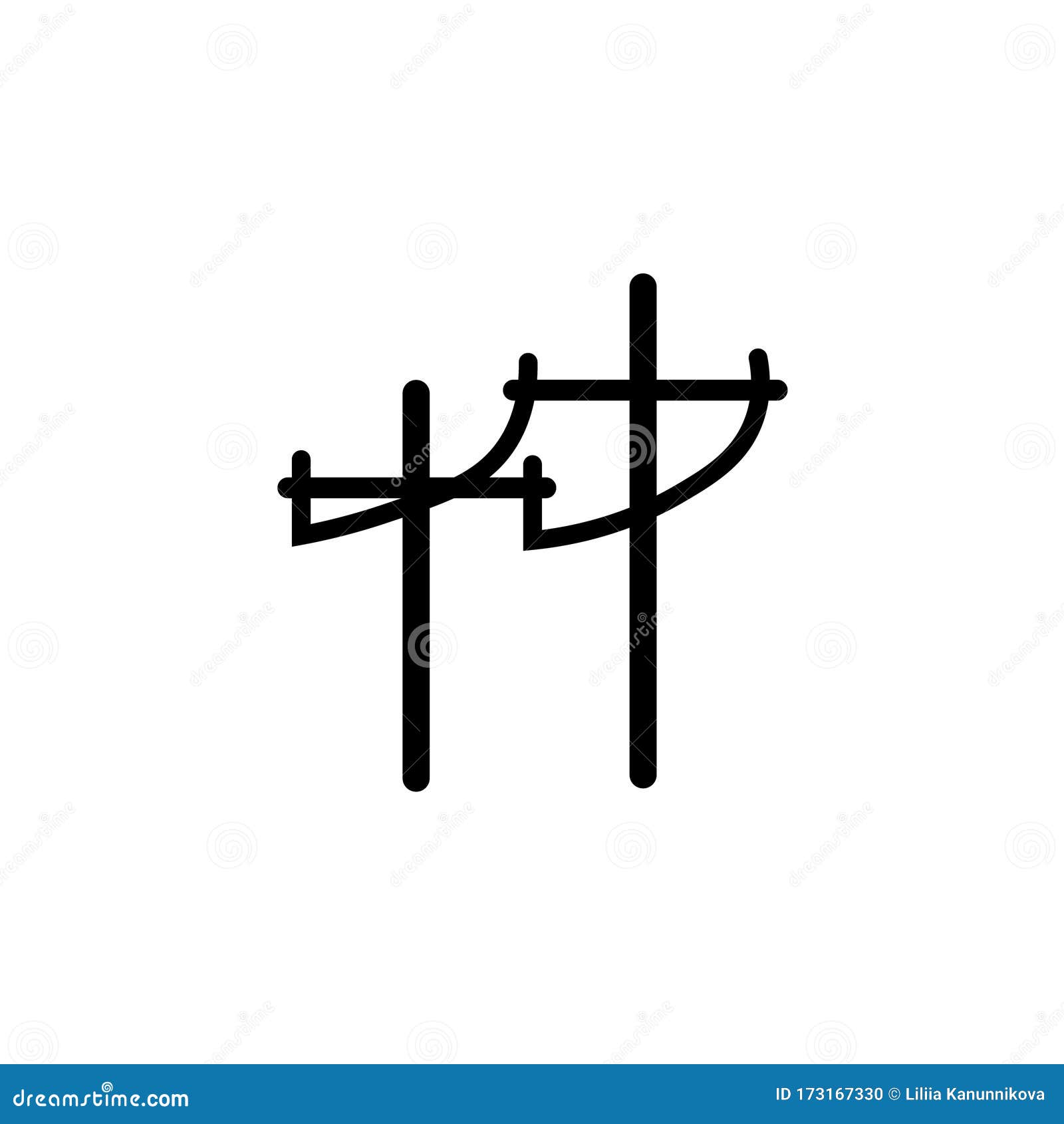 Ector Flat Icon Electrical Power Supply Poles with Wires Stock ...