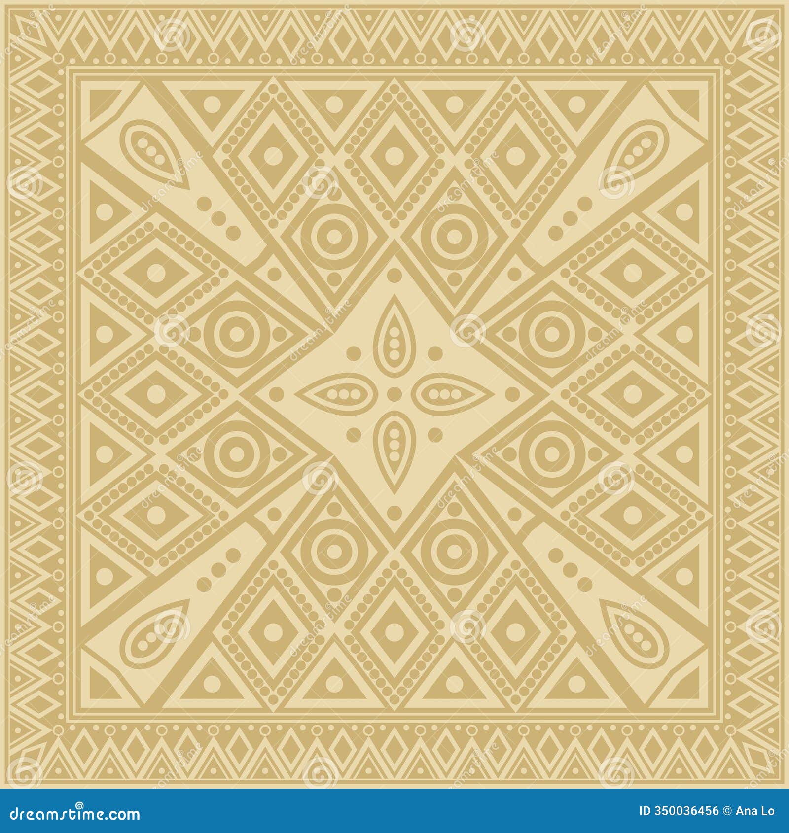 Ector Golden Square National Indian Patterns. Stock Illustration ...