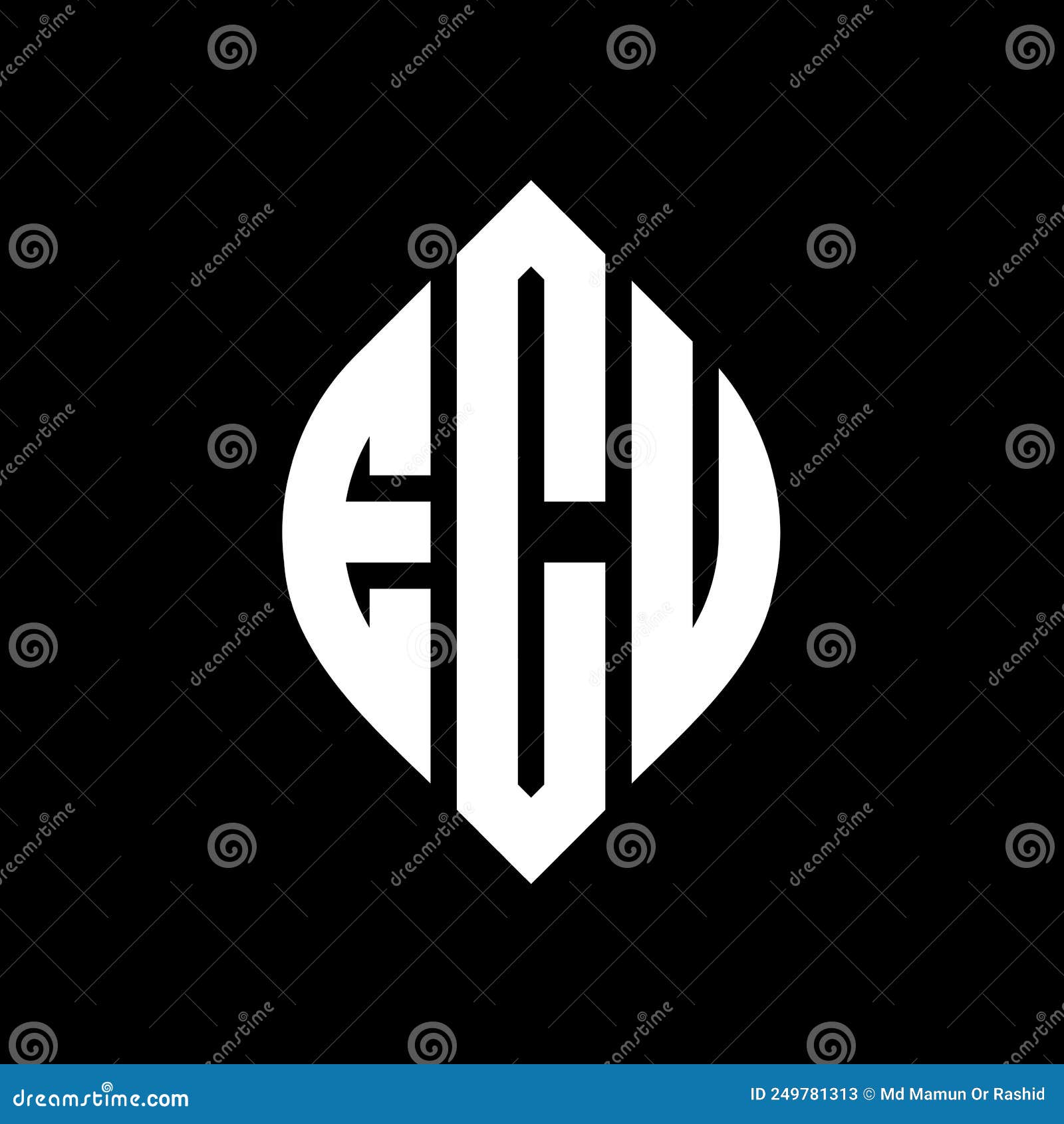 ECU Circle Letter Logo Design with Circle and Ellipse Shape. ECU ...