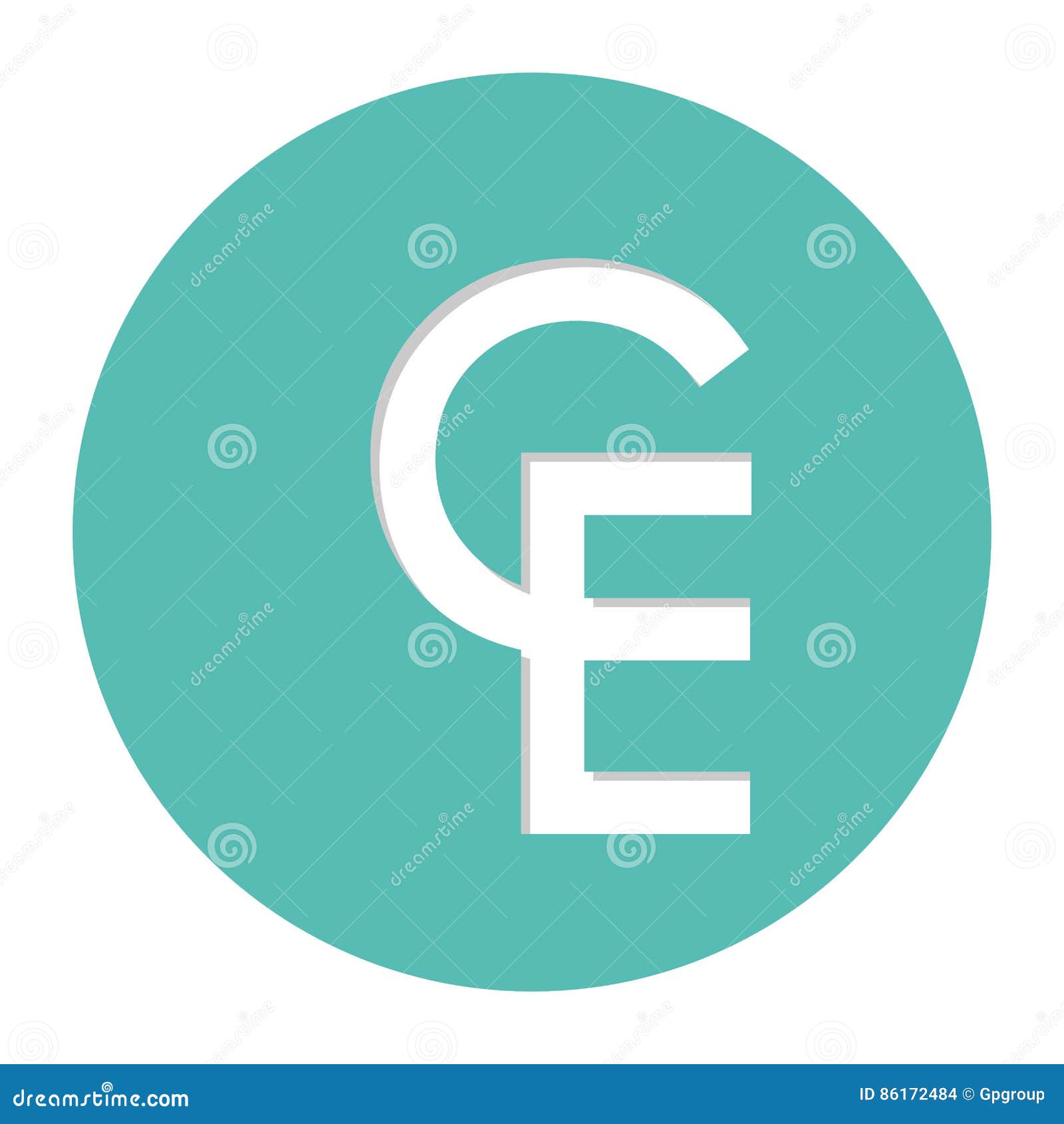 ECU currency symbol icon stock illustration. Illustration of guilder ...