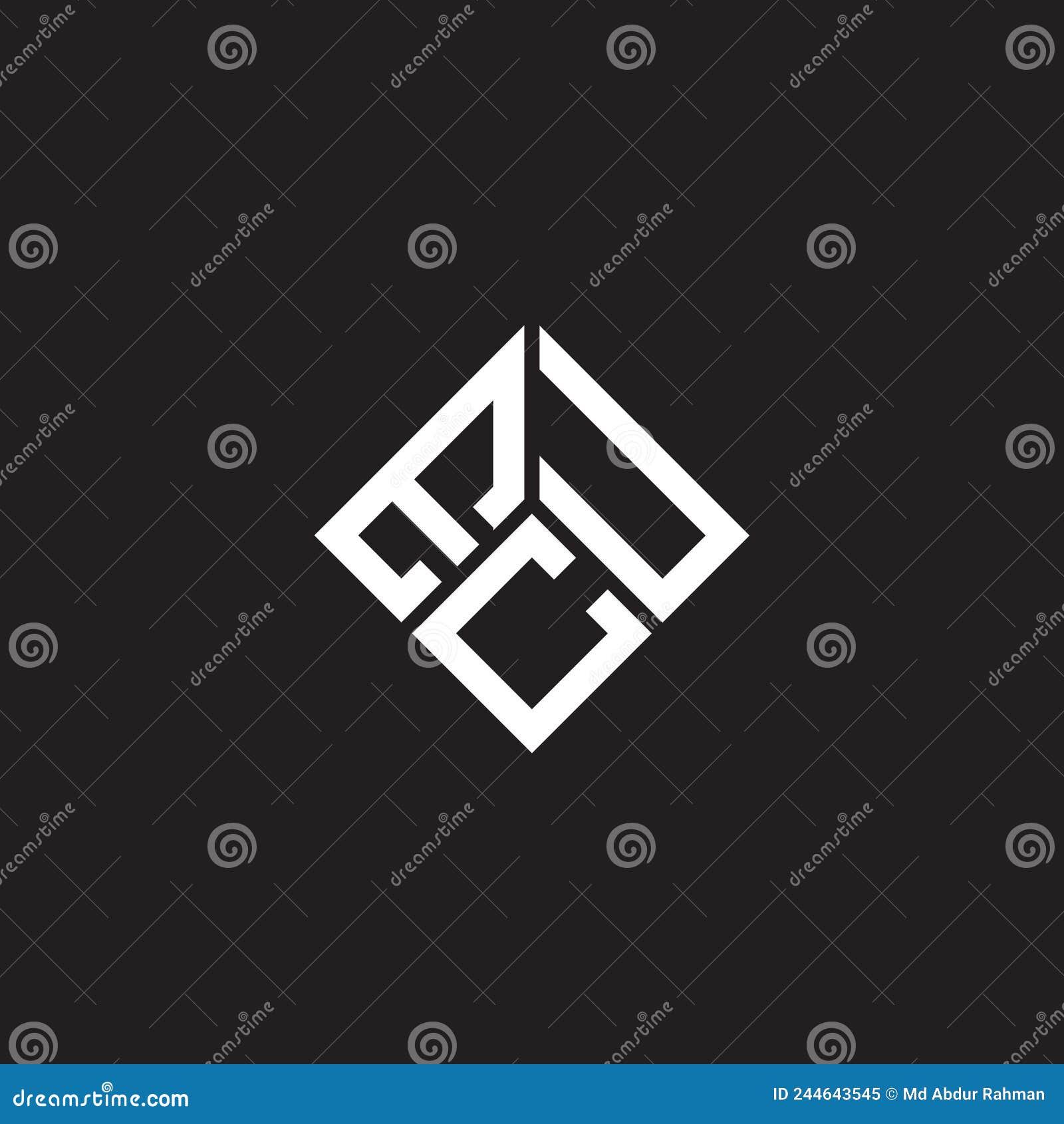 ECU Letter Logo Design On Black Background. ECU Creative Initials ...