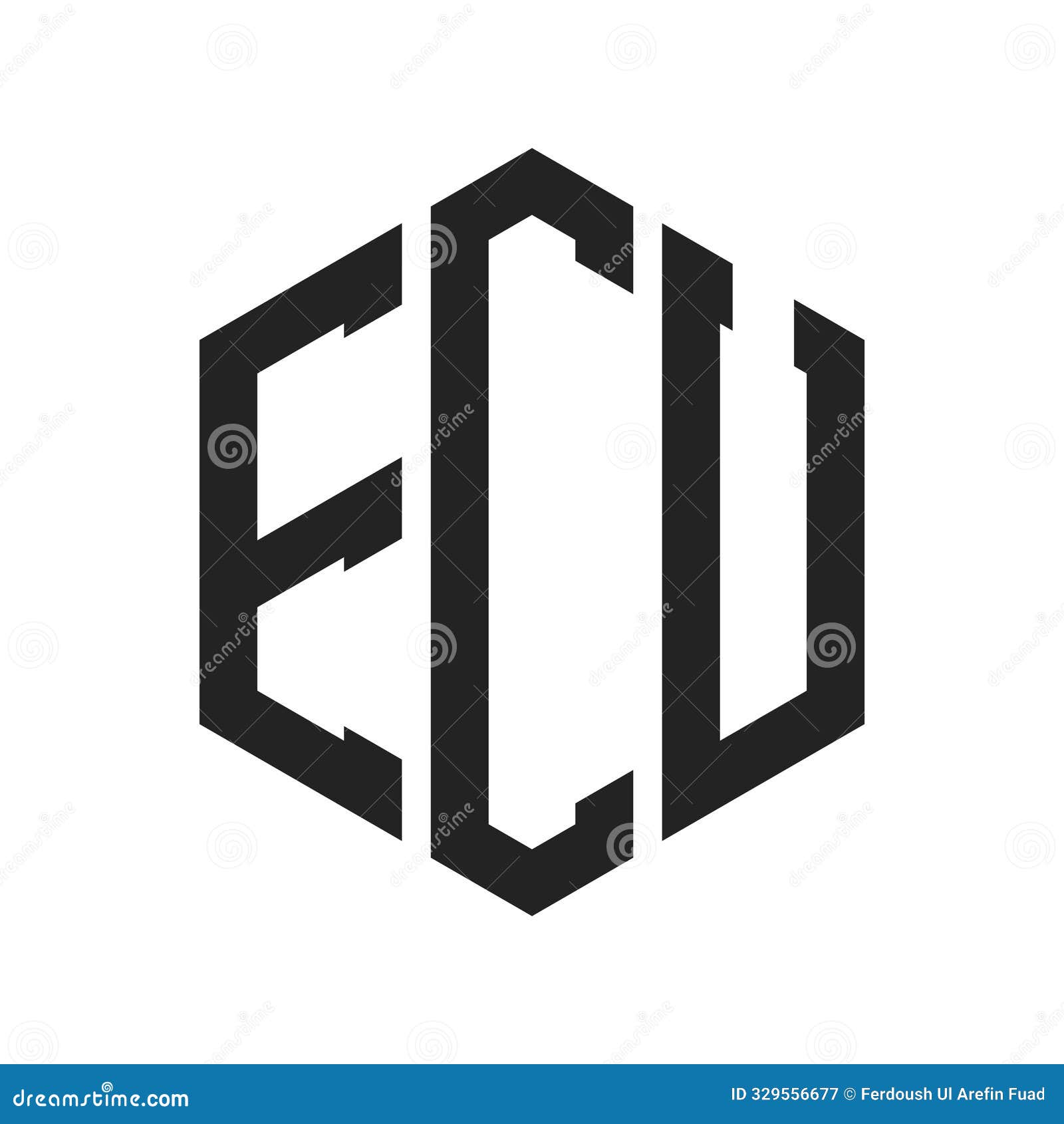 ECU Logo Design. Initial Letter ECU Monogram Logo Using Hexagon Shape ...