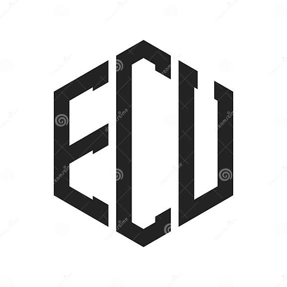ECU Logo Design. Initial Letter ECU Monogram Logo Using Hexagon Shape ...