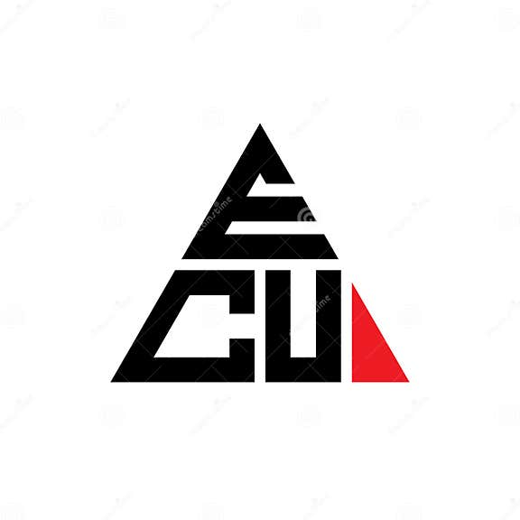 ECU Triangle Letter Logo Design with Triangle Shape. ECU Triangle Logo ...