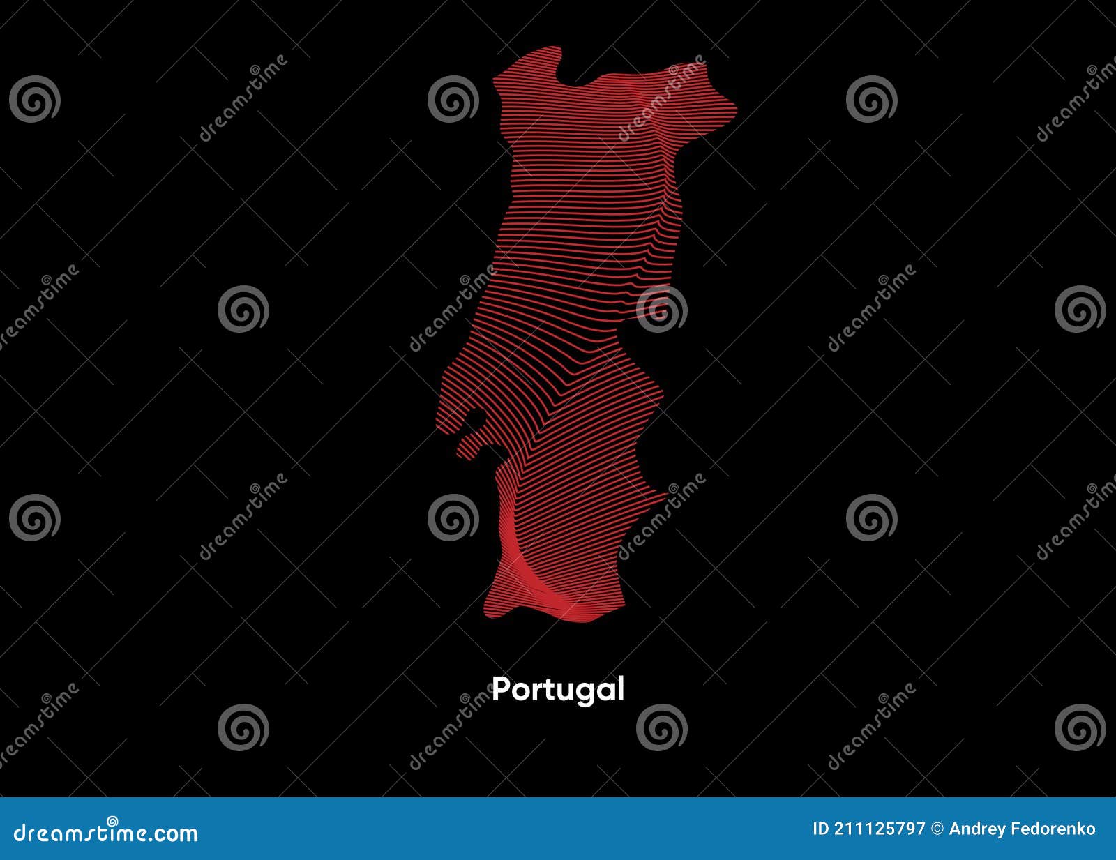 Twist Lines Map of Portugal. Portugal Political Map Stock Vector ...