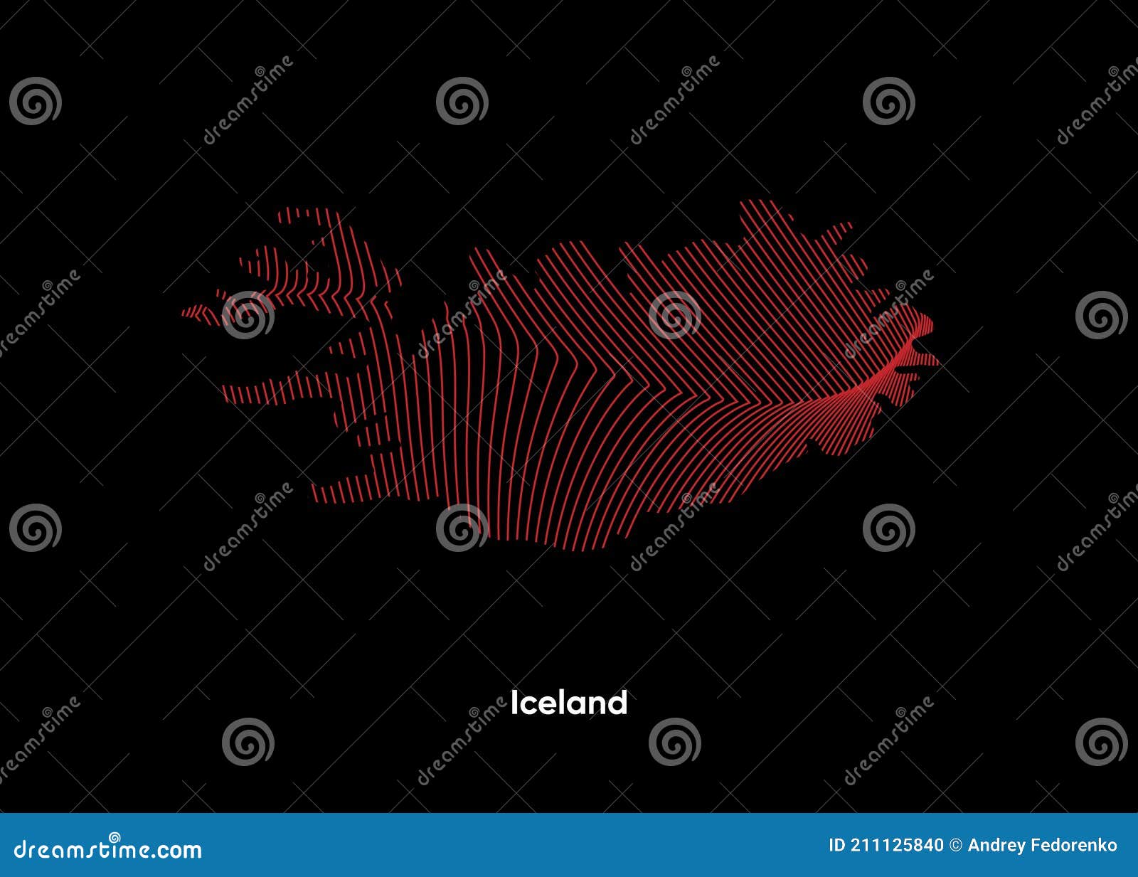 Twist Lines Map Of Iceland. Iceland Political Map Vector Illustration ...