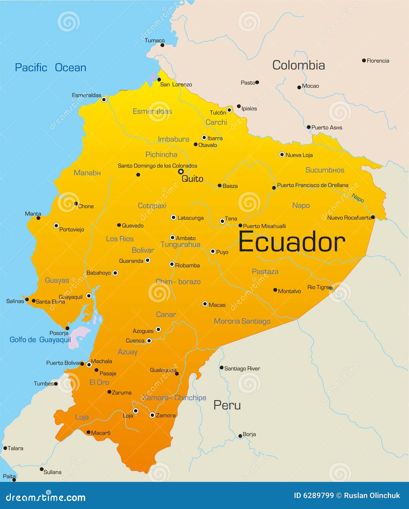 Ecuador stock vector. Illustration of continent, islands - 6289799