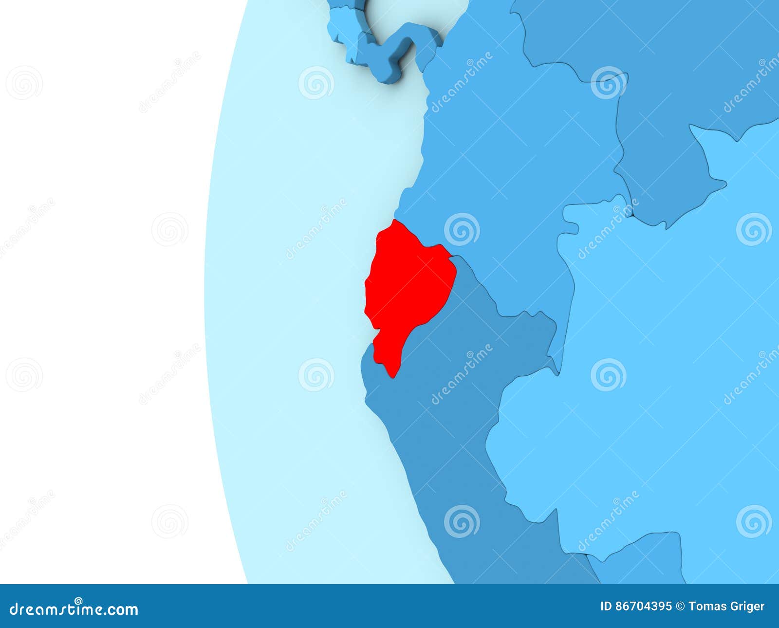 Ecuador on blue globe stock illustration. Illustration of ecuador ...