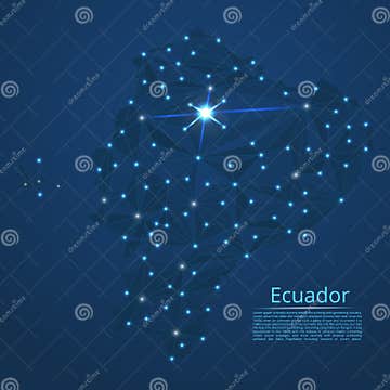 Ecuador Communication Network Map. Vector Low Poly Image of a Global ...