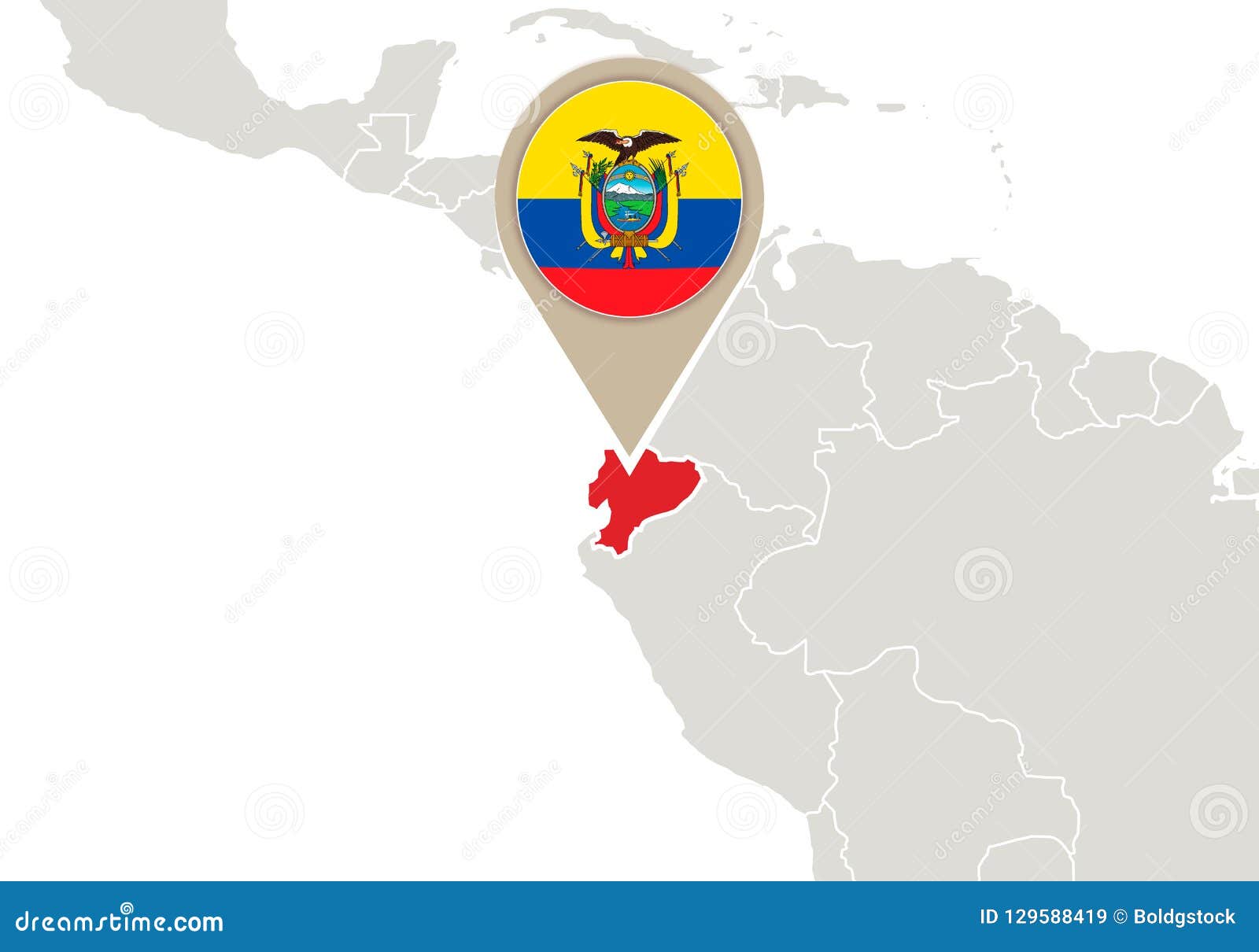 Ecuador en mapa del mundo ilustración del vector. Ilustración de ...