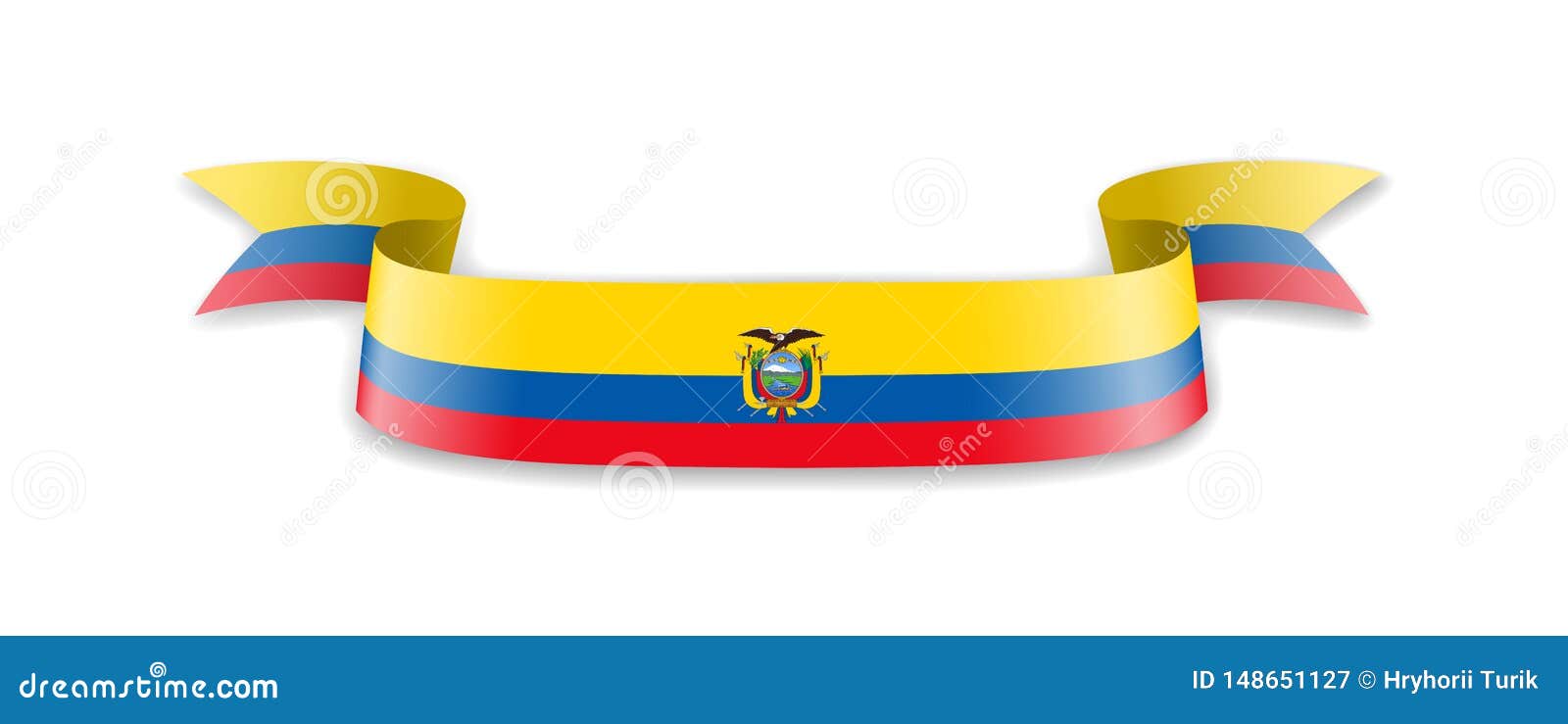 Ecuador Flag in the Form of Wave Ribbon Stock Illustration ...