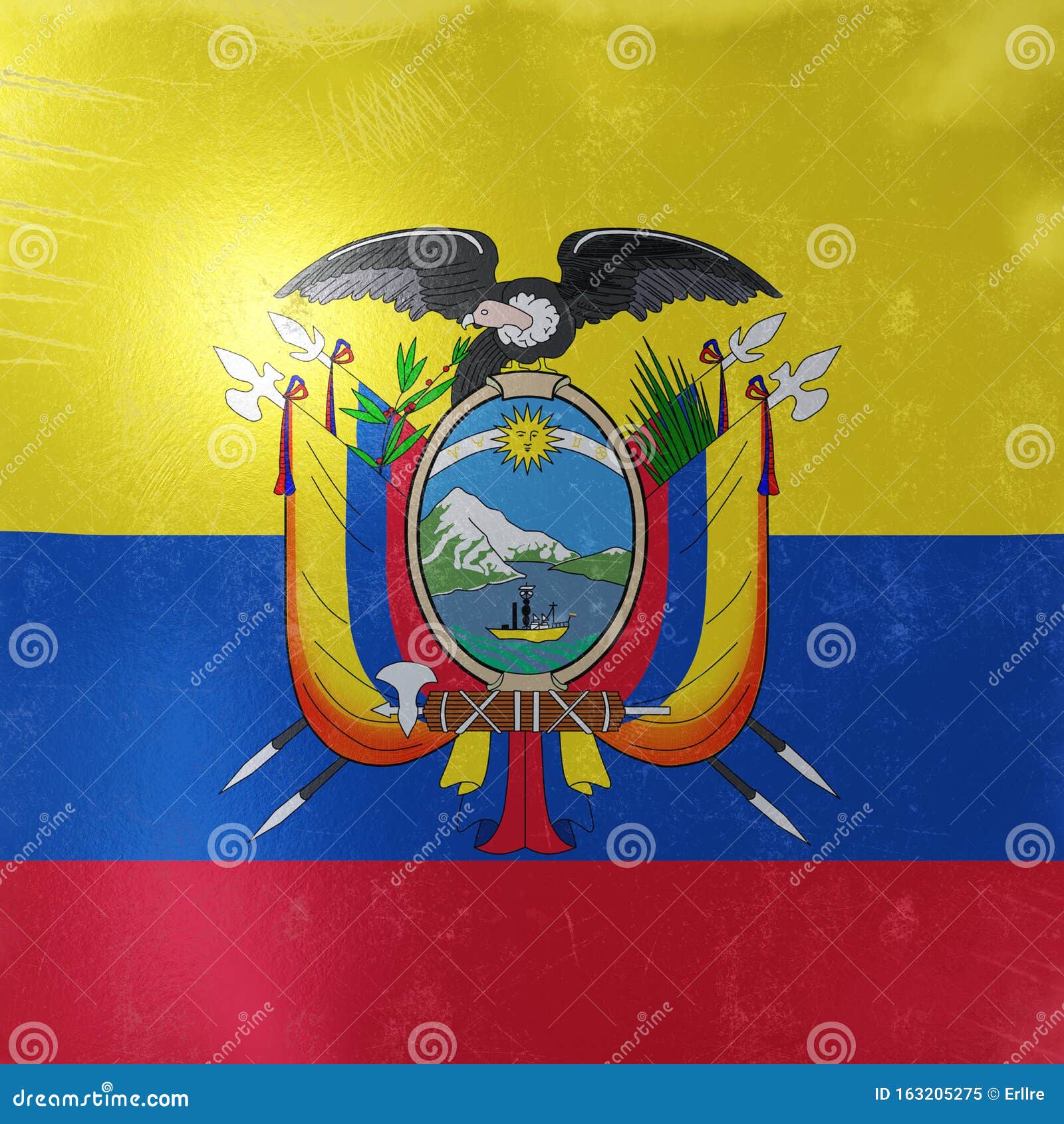 Ecuador flag icon stock illustration. Illustration of emblem - 163205275