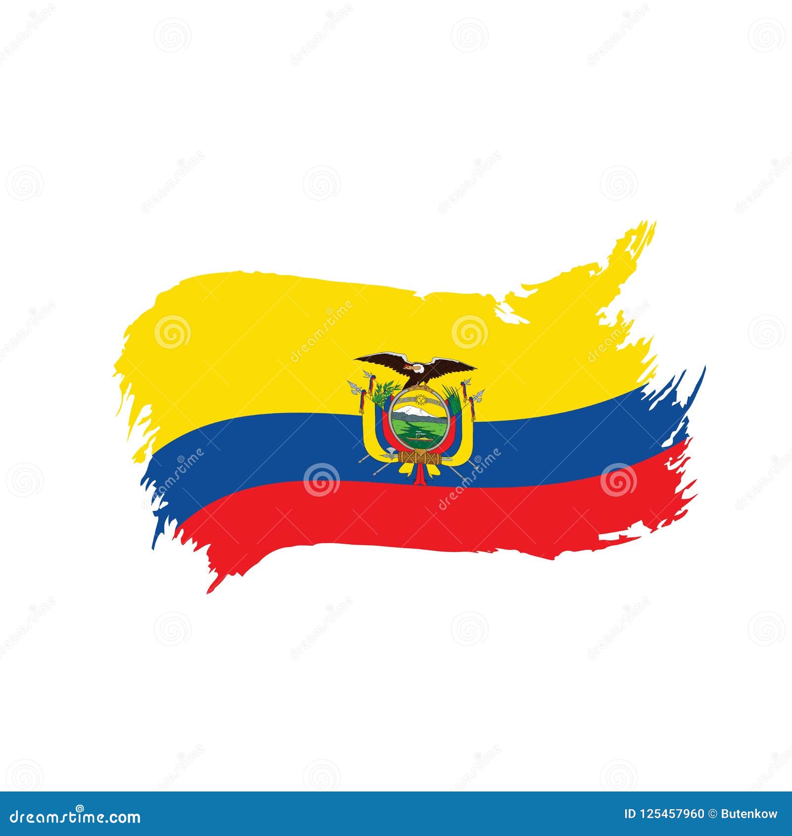 Ecuador Flag, Vector Illustration Stock Vector - Illustration of flag ...
