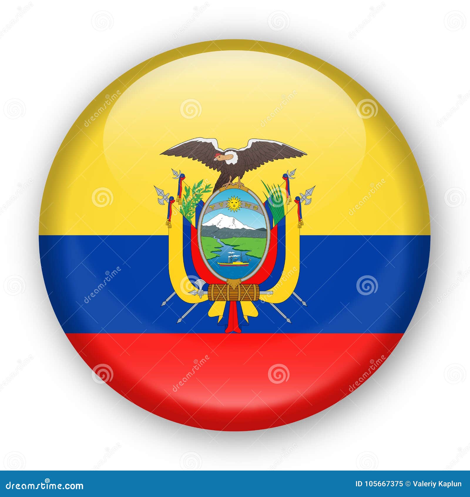 Ecuador Flag Vector Round Icon Stock Illustration - Illustration of ...