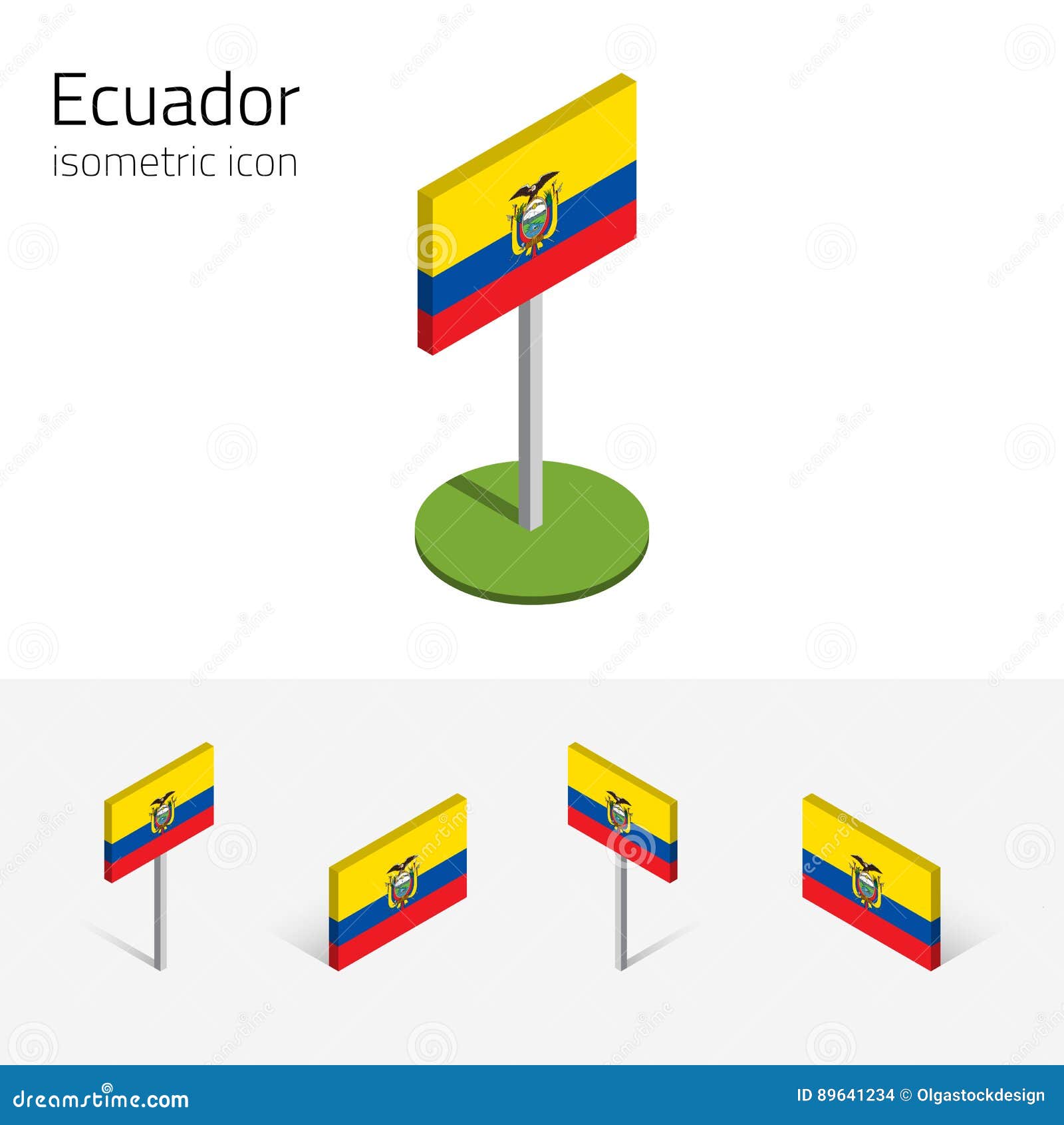 Ecuador Flag, Vector Set of 3D Isometric Icons Stock Vector ...