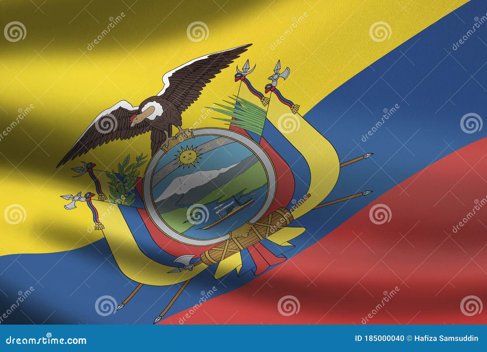 Ecuador flag waving stock illustration. Illustration of sovereign ...