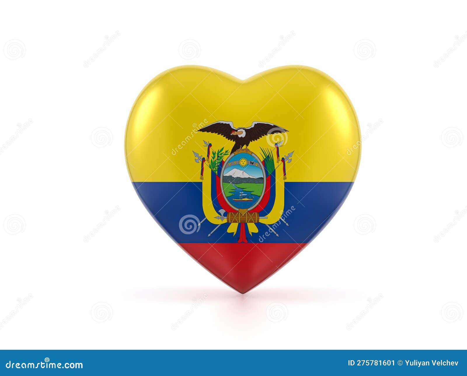 Ecuador heart flag stock illustration. Illustration of flag - 275781601