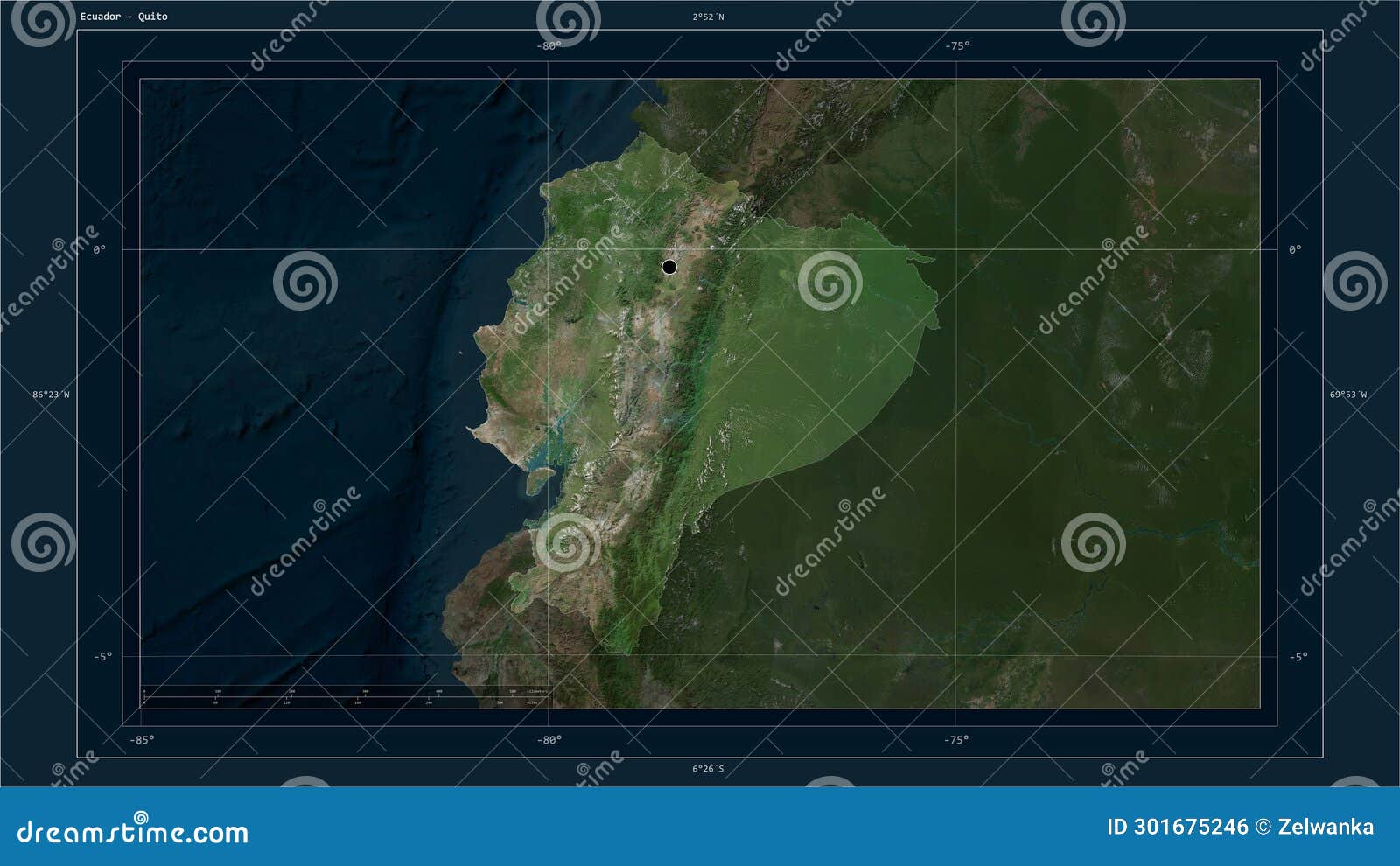 Ecuador Map Highlighted In Ecuador Flag Colors And Pin Of Country ...