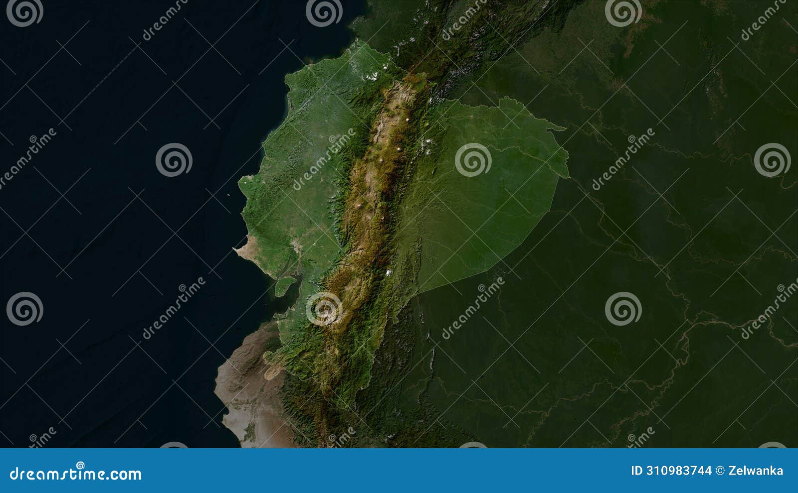 Ecuador Highlighted. Low-res Satellite Stock Illustration ...