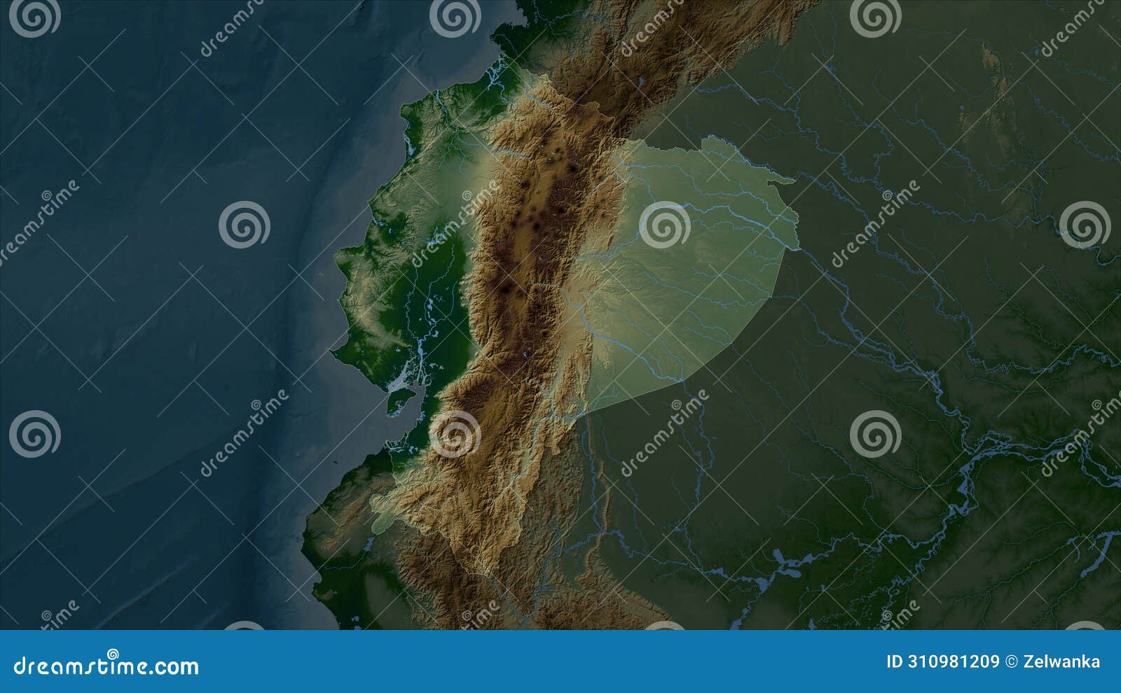 Ecuador Highlighted. Physical Stock Illustration - Illustration of ...