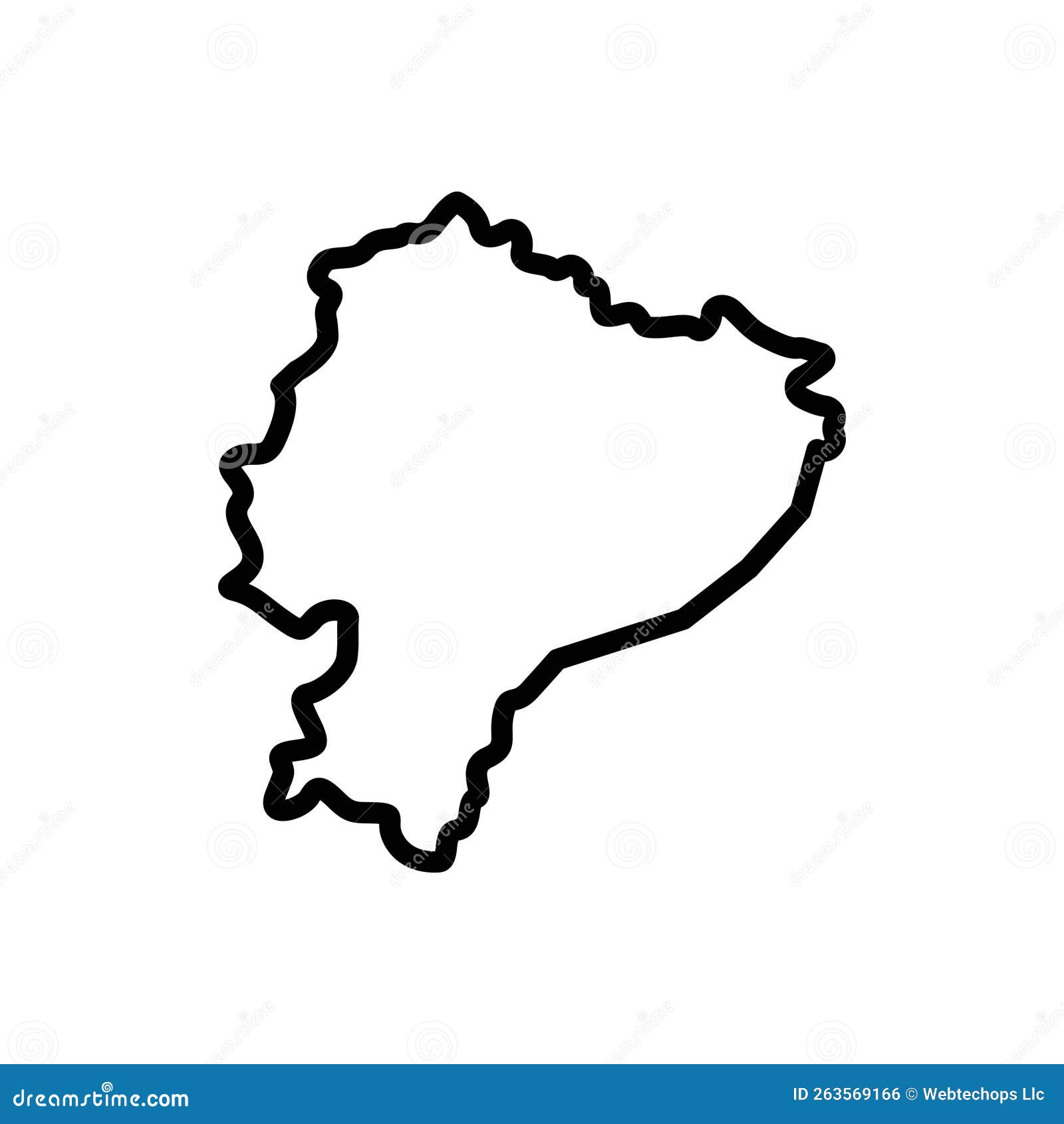 Black Line Icon for Ecuador, Region and Border Stock Vector ...