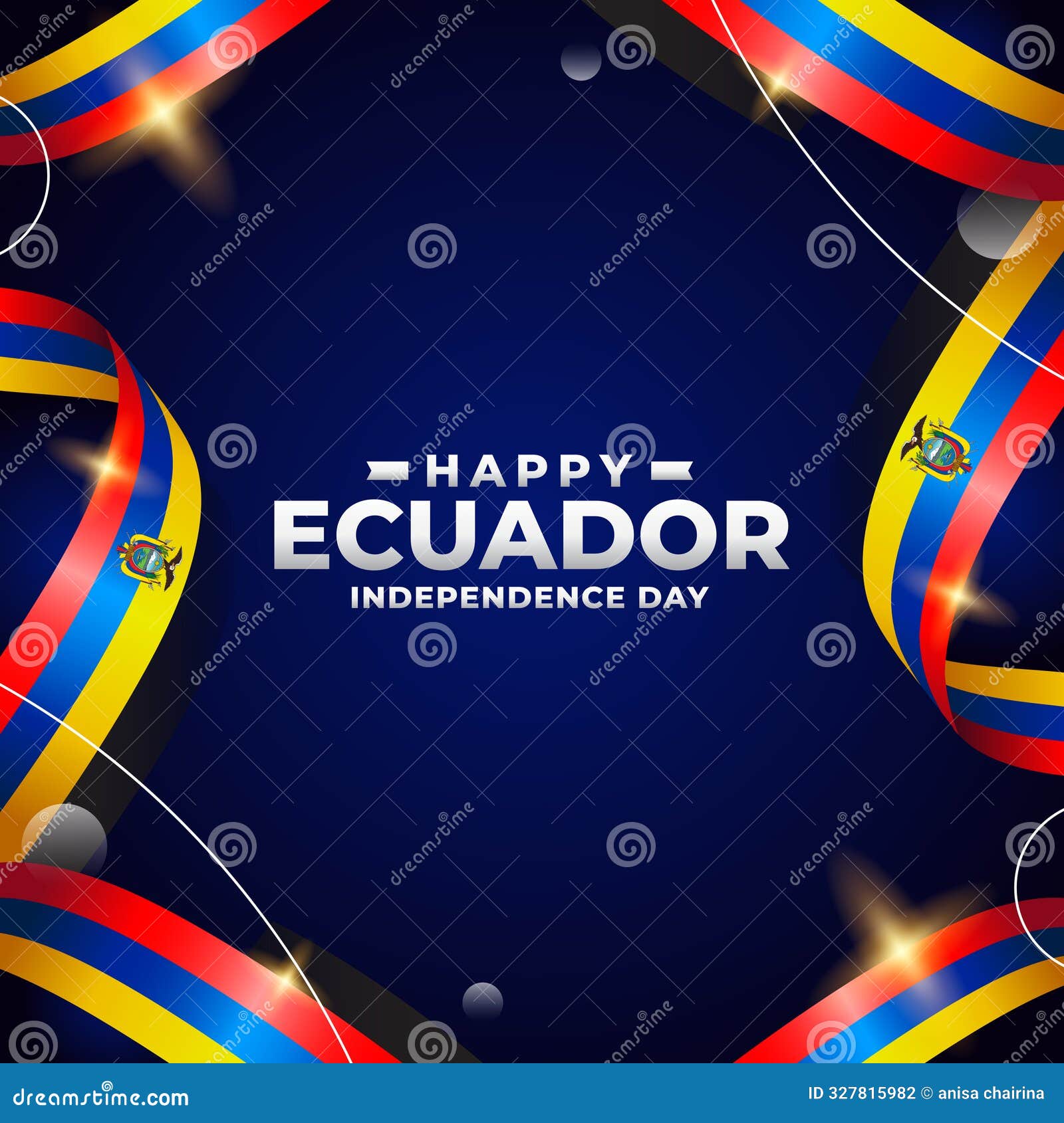Ecuador Independence Day Design Illustration Collection Stock Vector ...
