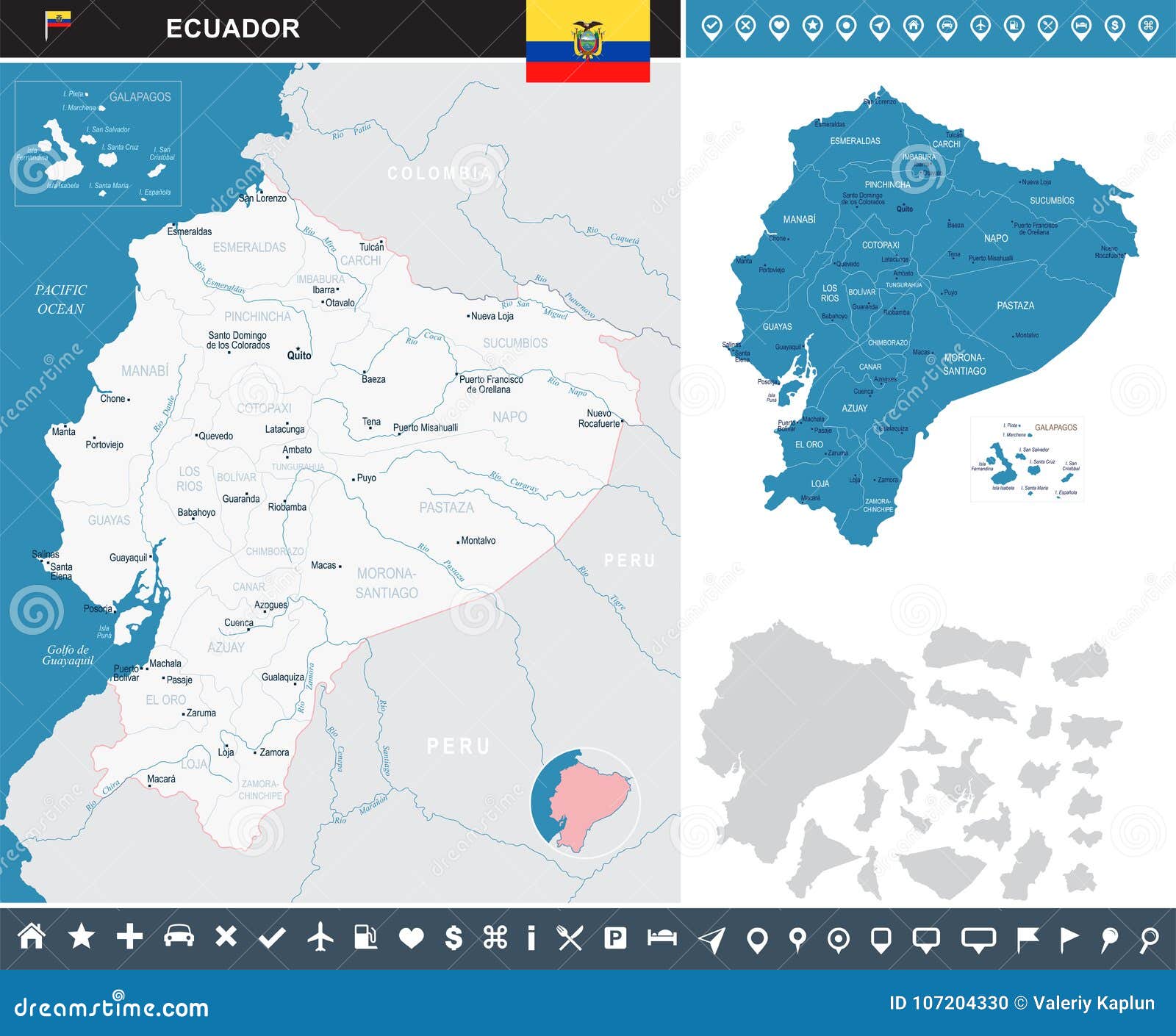 Ecuador - Infographic Map - Detailed Vector Illustration Stock ...