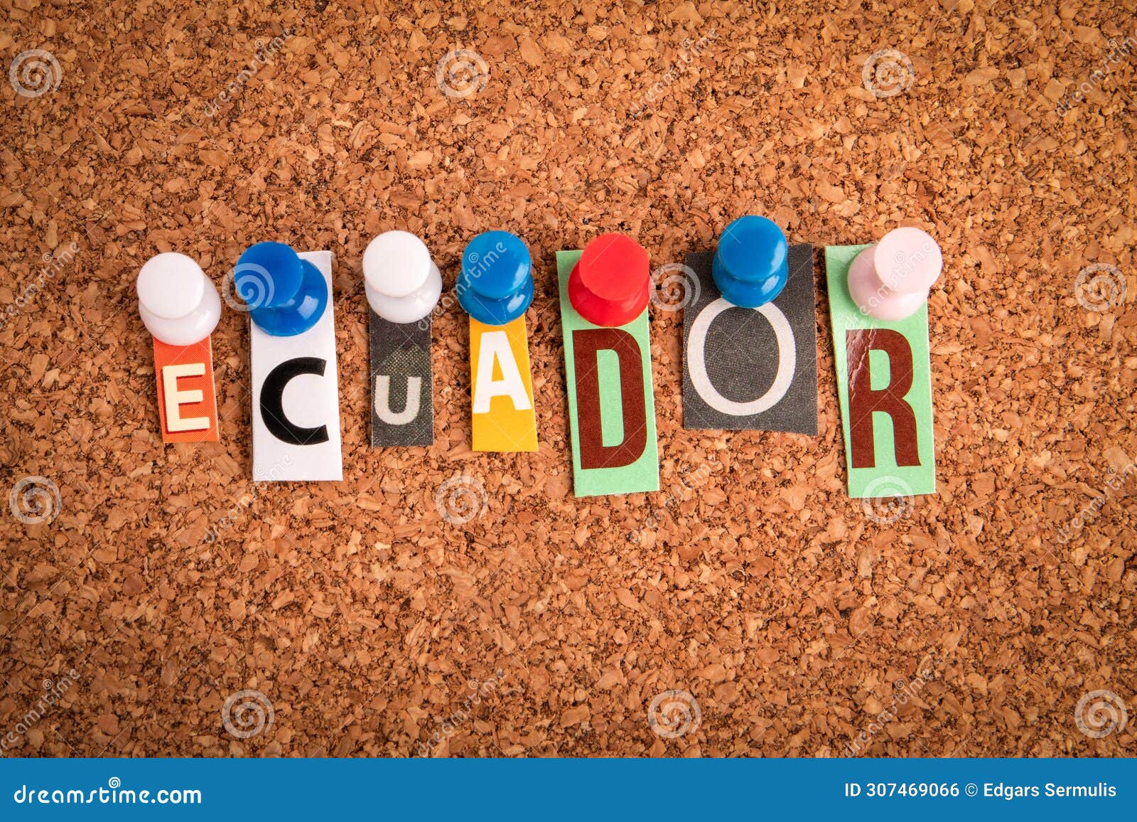 ECUADOR. Letters Pinned To a Cork Notice Board Stock Photo - Image of ...