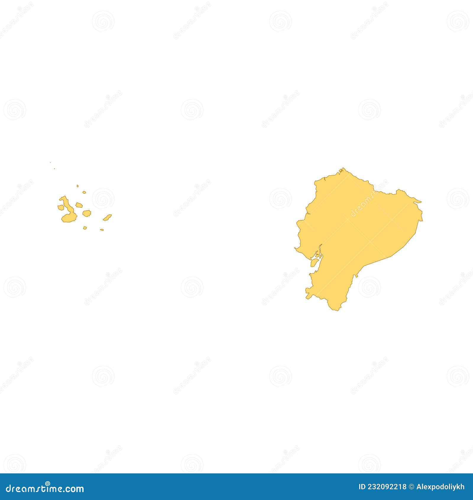 Ecuador Map Color Line Element. Border of the Country Stock Vector ...