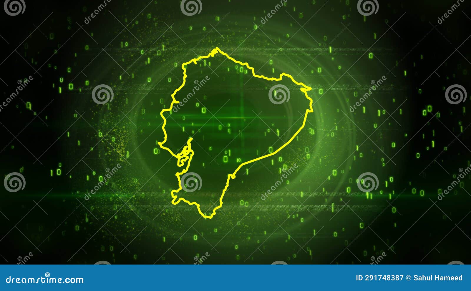 Ecuador Map on Digital Background Stock Illustration - Illustration of ...