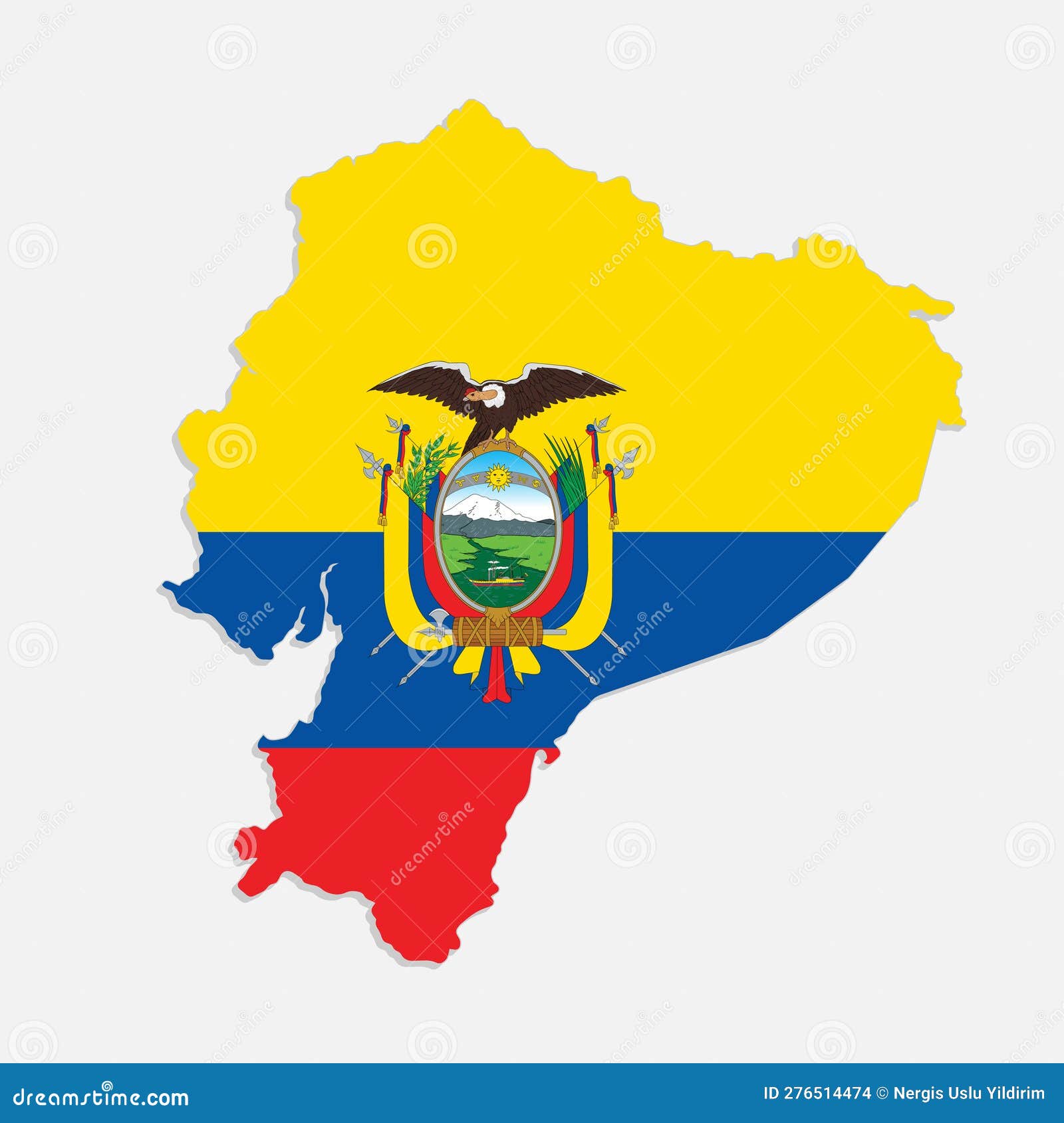 Ecuador flag map stock vector. Illustration of outline - 276514474