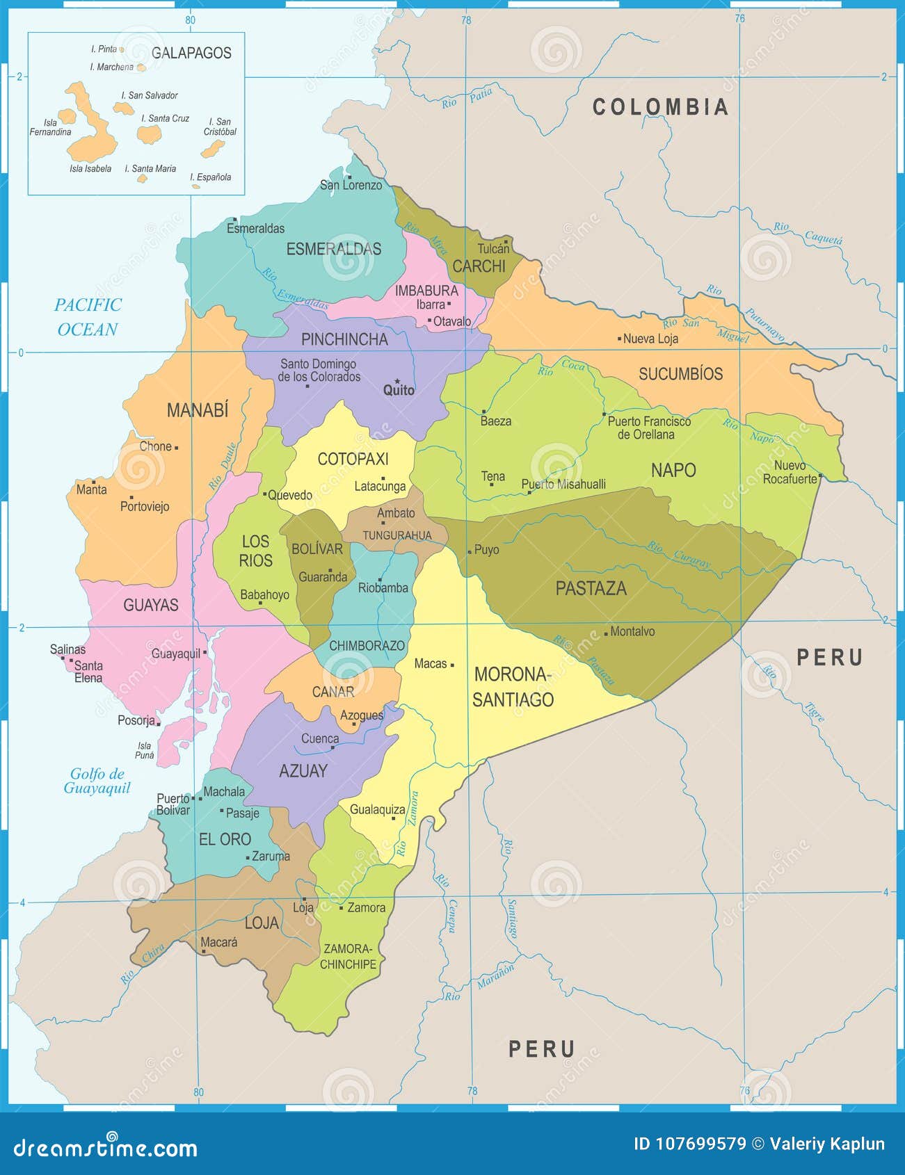 Ecuador Map - Detailed Vector Illustration Stock Illustration ...