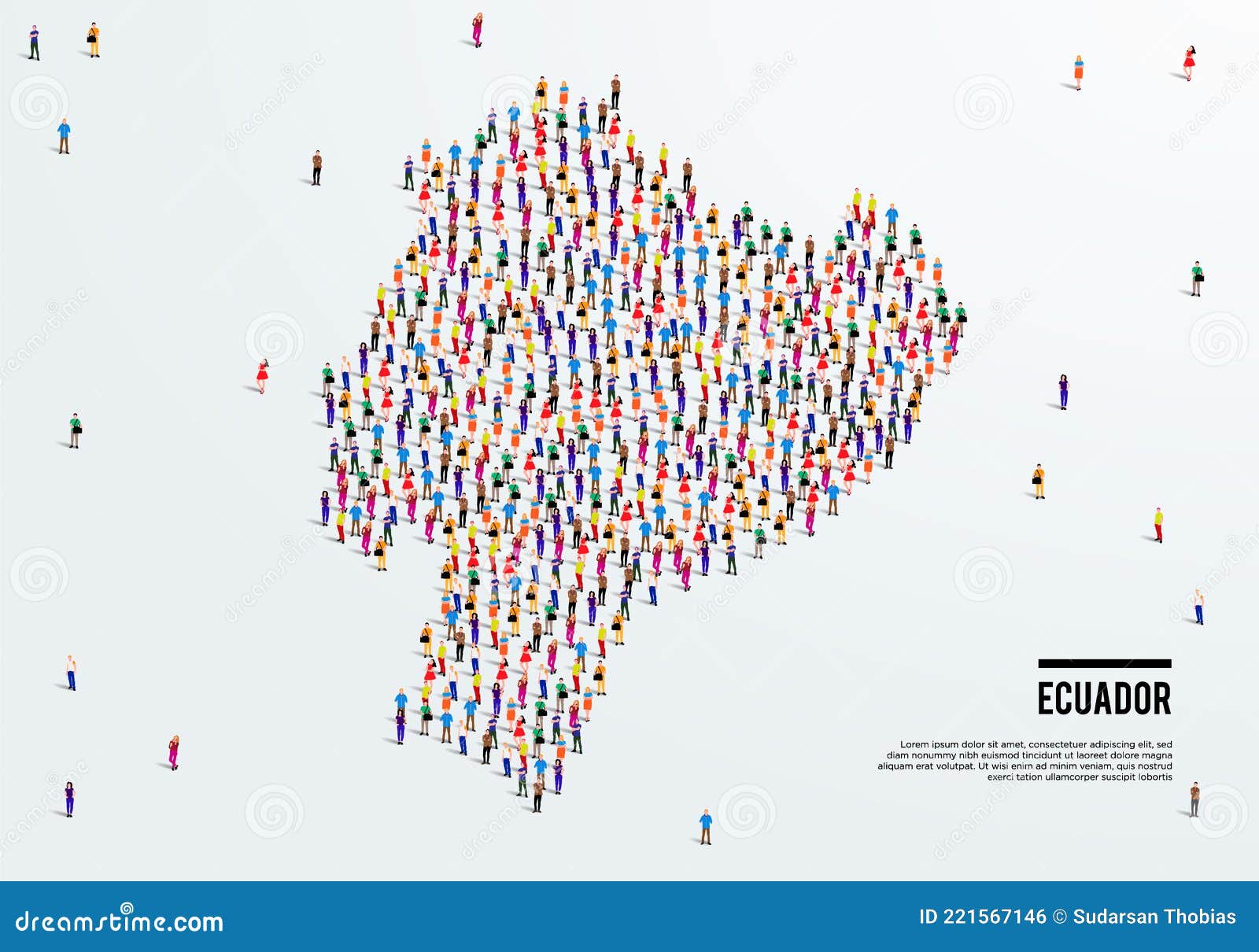 Ecuador People Icon Map. Stylized Vector Silhouette Of Ecuador ...