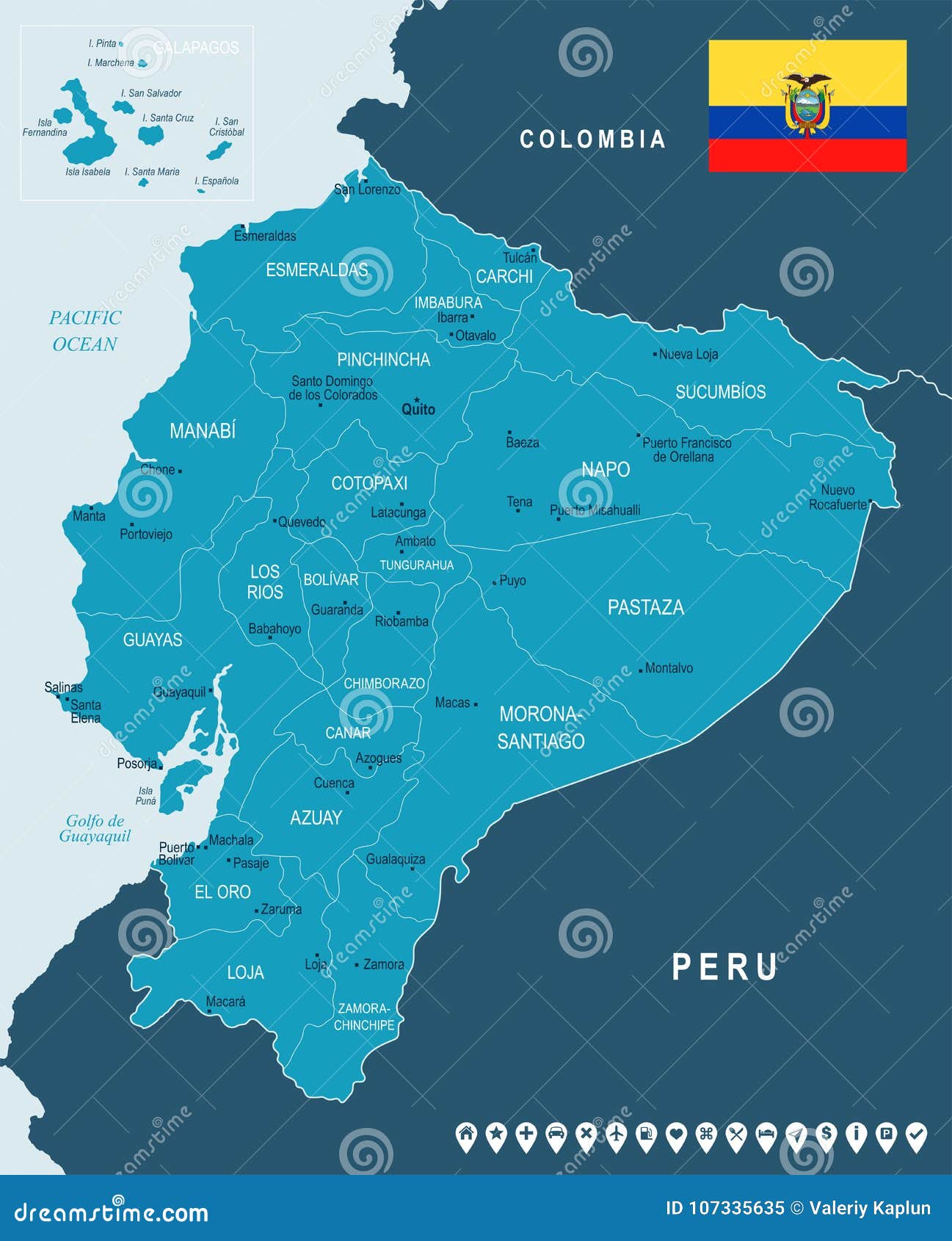 Ecuador - Mapa Y Bandera - Ejemplo Detallado Del Vector Stock de ... Ecuador - Mapa Y Bandera - Ejemplo Detallado Del Vector Stock de ...