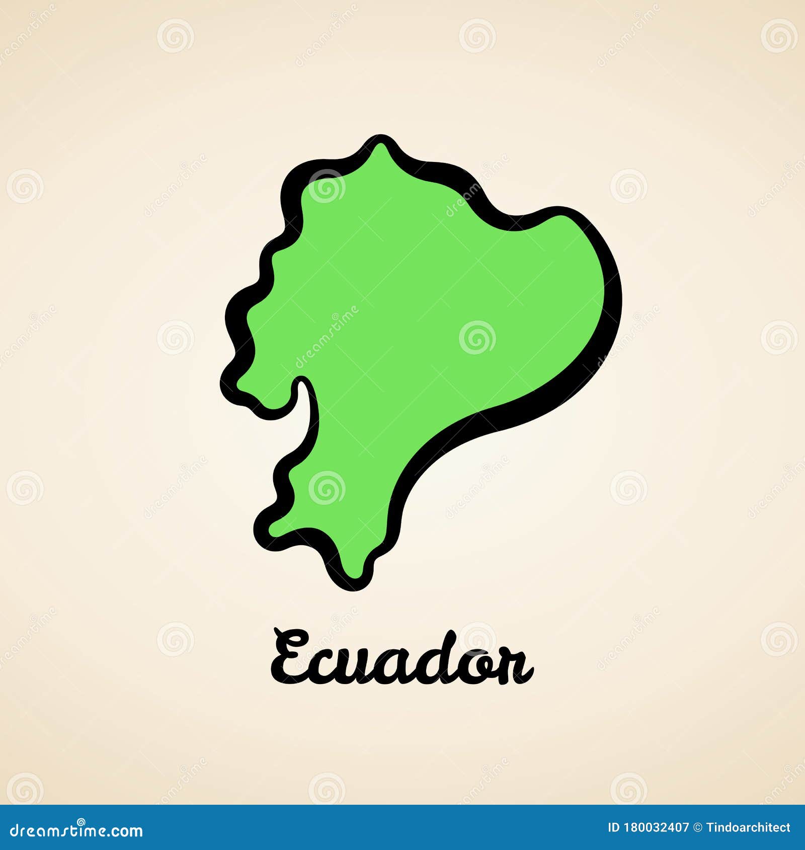Ecuador Map Outline With Stars And Lines Abstract Framework. Cartoon ...