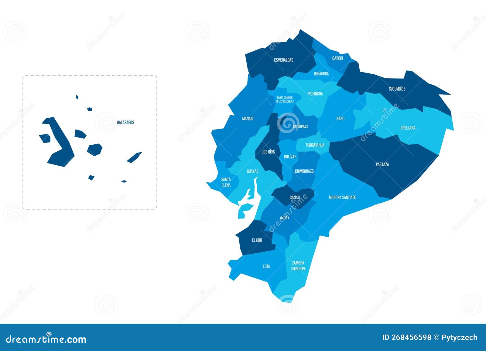 Ecuador Political Map of Administrative Divisions Stock Illustration ...