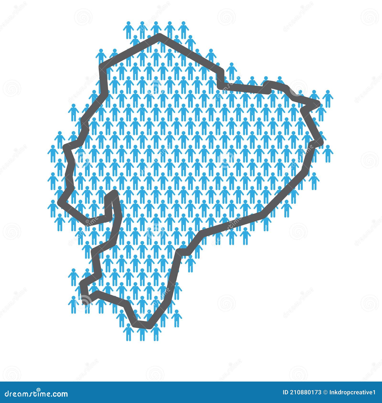 Ecuador Population Map. Country Outline Made from People Figures Stock ...