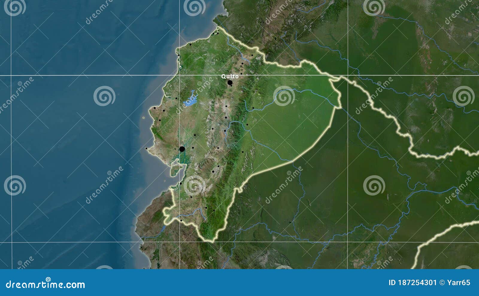 Ecuador - Satellite. Composition, Borders Stock Illustration ...