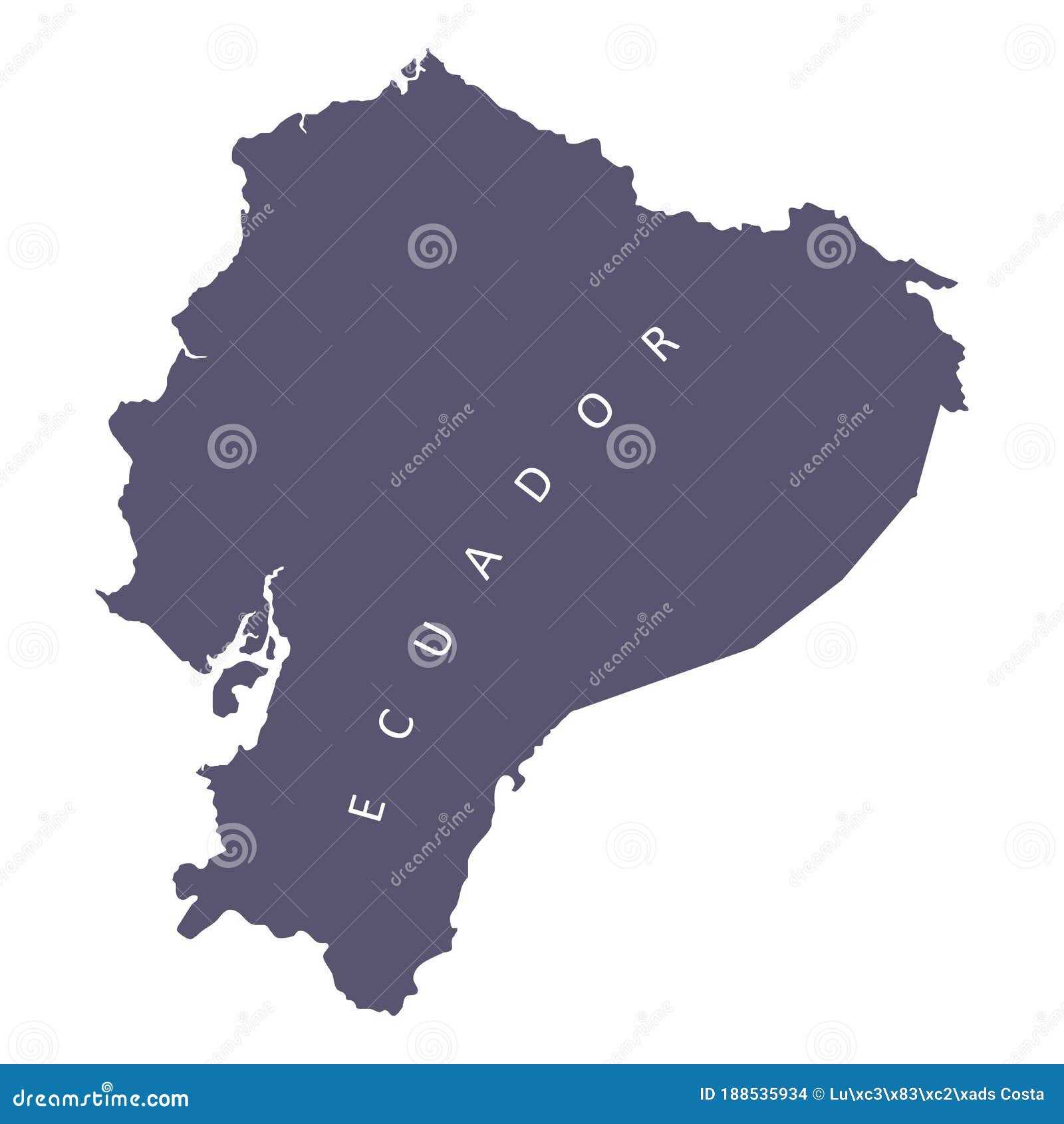 Ecuador Silhouette Map With Transparent Background Cartoon Vector ...
