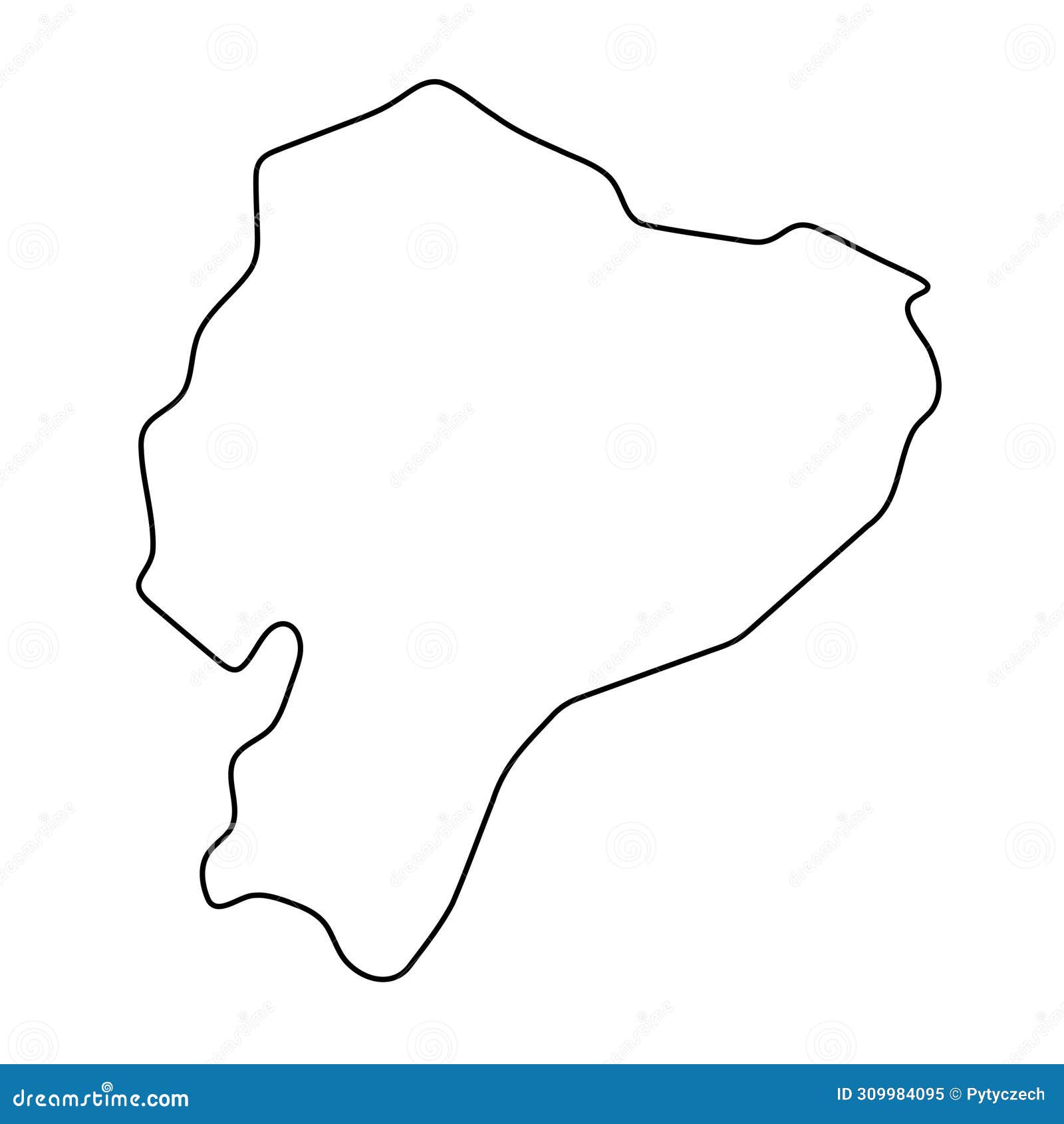 Ecuador Simplified Vector Outline Map Stock Vector - Illustration of ...