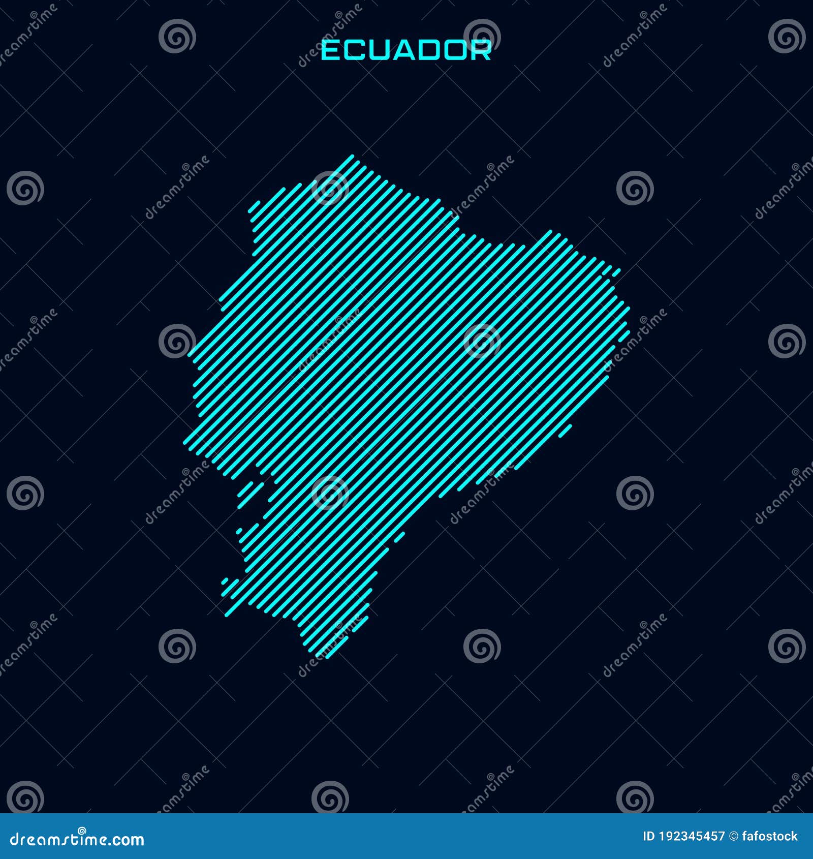 Ecuador Striped Map Vector Design Template with Blue Background. Stock ...