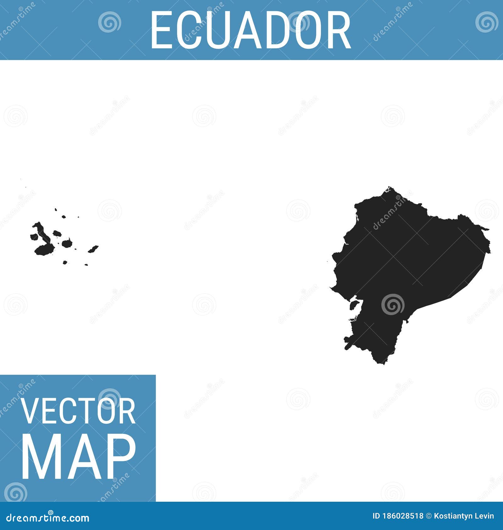 Ecuador Vector Map with Title Stock Illustration - Illustration of land ...
