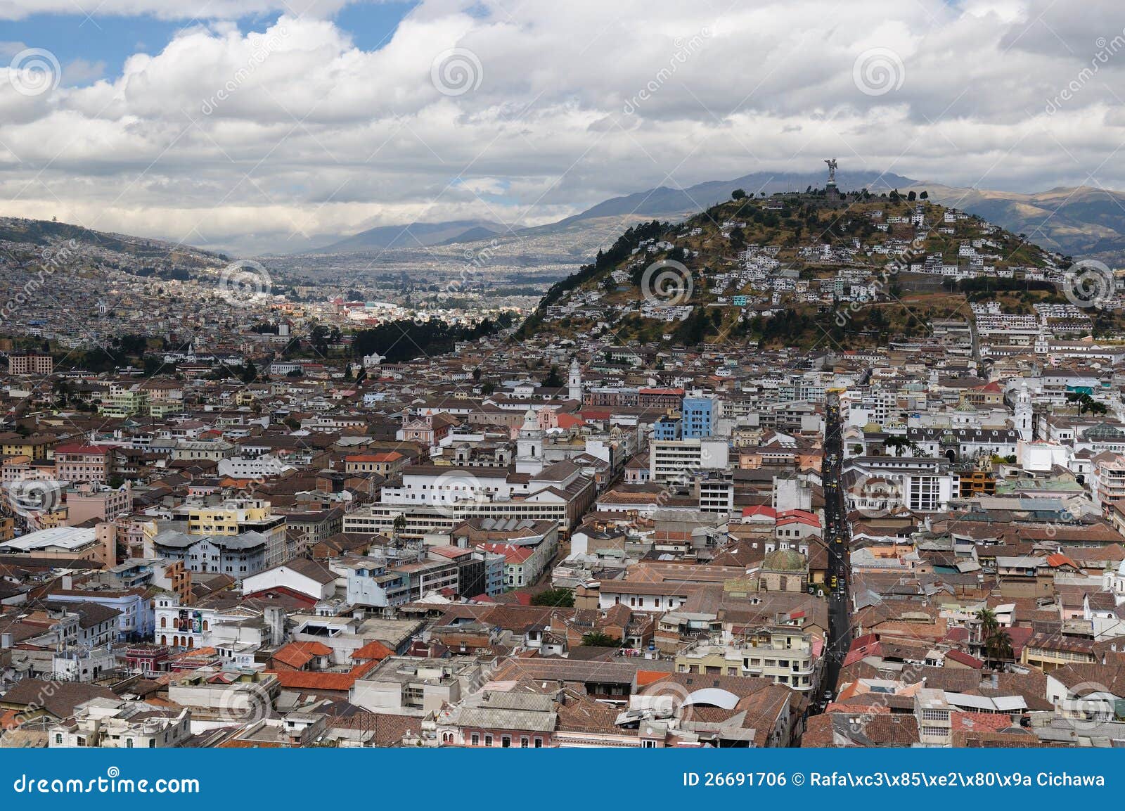 Ecuador, View on the Quito stock photo. Image of streets - 26691706