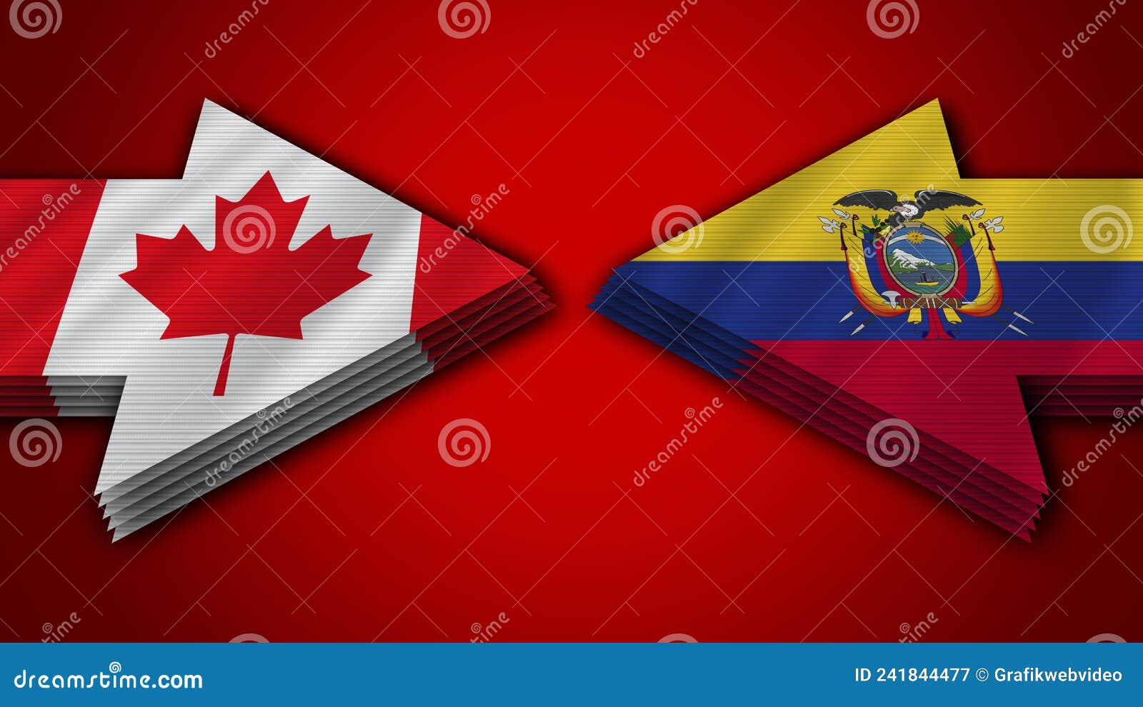 Ecuador Vs Canada Arrow Flags â€“ 3D Illustrations Stock Illustration ...