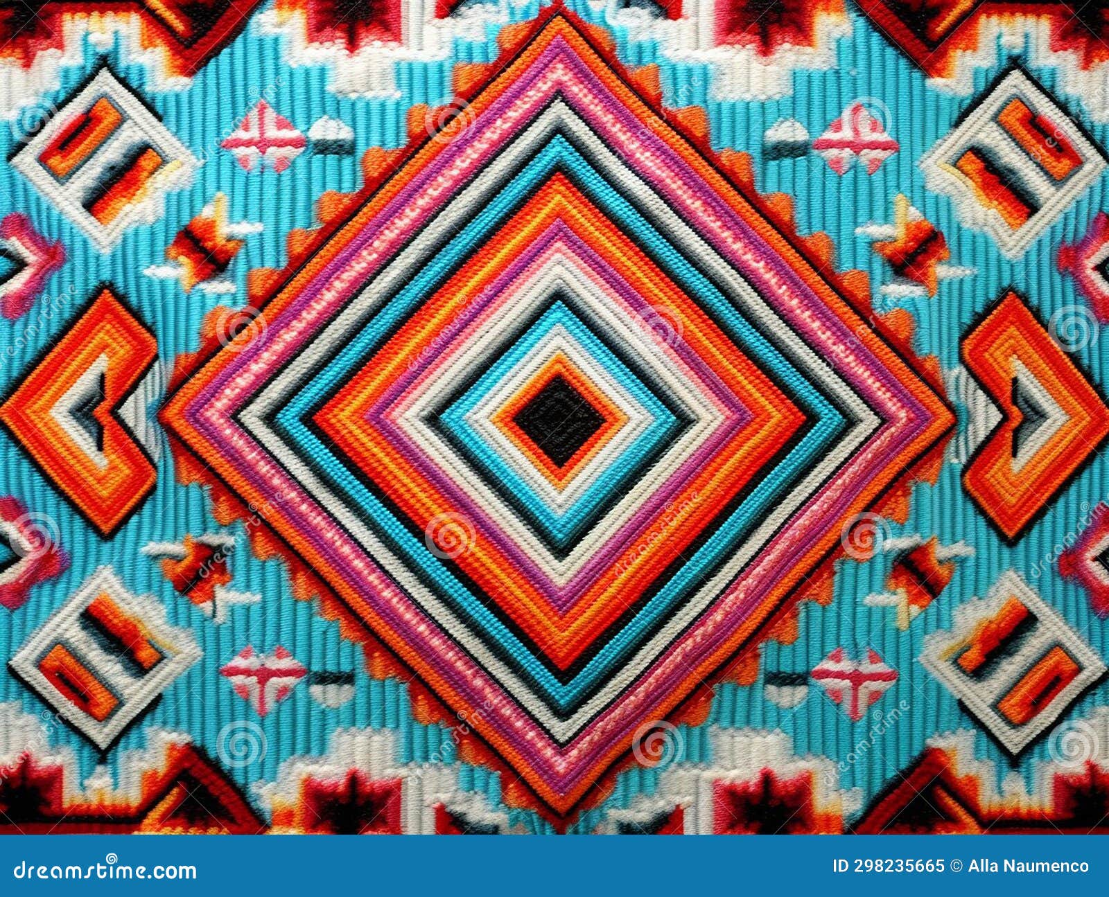 Ecuadorian Ethnic Folk Geometric Pattern Embroidery Stock Image ...