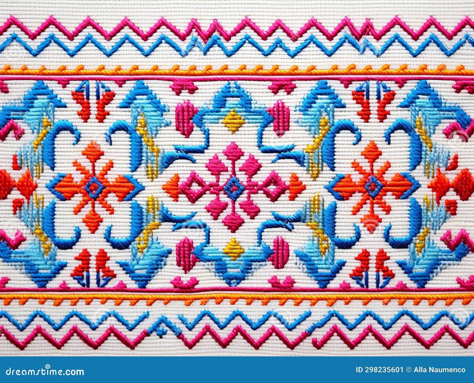 Ecuadorian Ethnic Folk Geometric Pattern Embroidery Stock Image ...